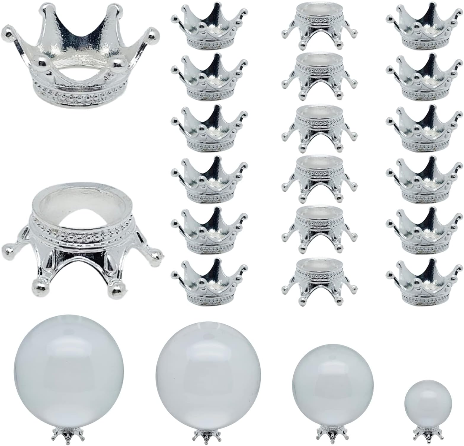 Amazon.com: JXQGQ 20 PCS Sphere Holder Mini Crown Crystal Holder For ...