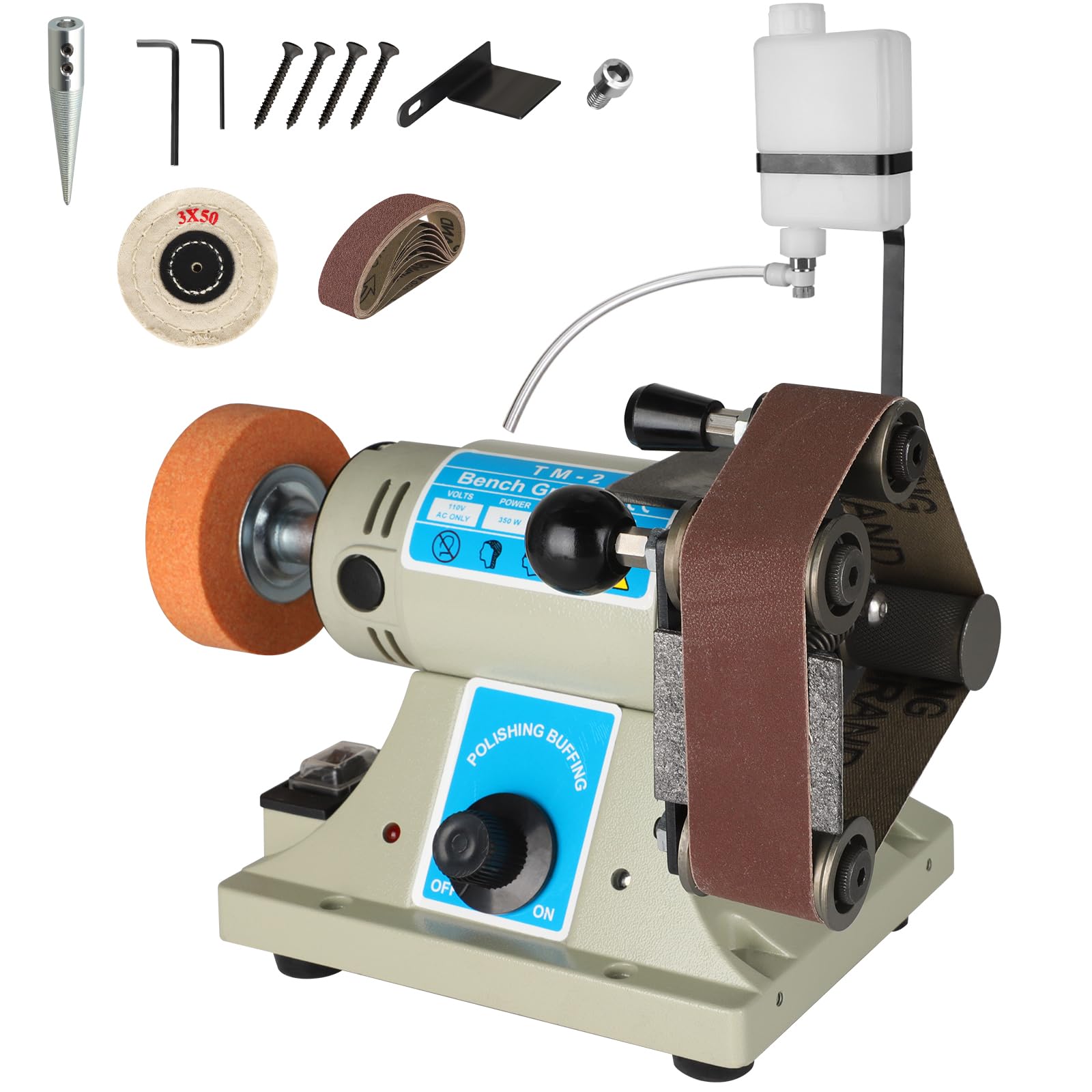 Multifunctional Wet & Dry Belt Sander,Rock Polisher,Variable Speed 1250 ...