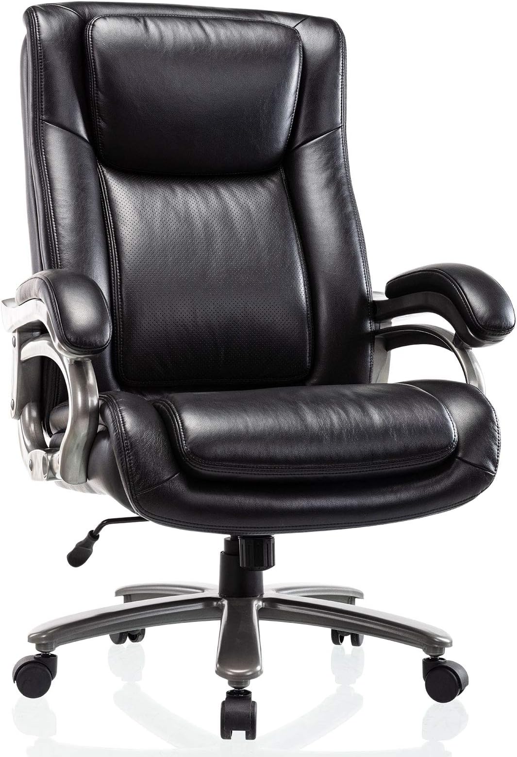 Amazon.com: Staples 937975 Baird Bonded Leather Managers Chair Black ...