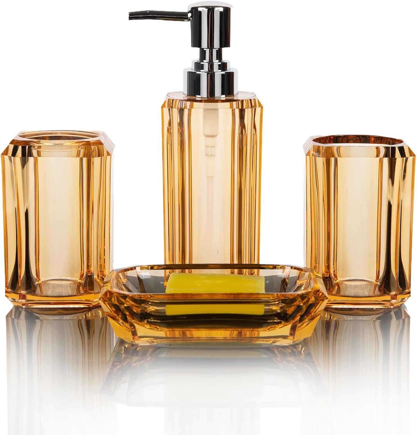 Amazon.com: LGURT 4 Piece Premium Acrylic Bathroom Accessory Set, Hand ...