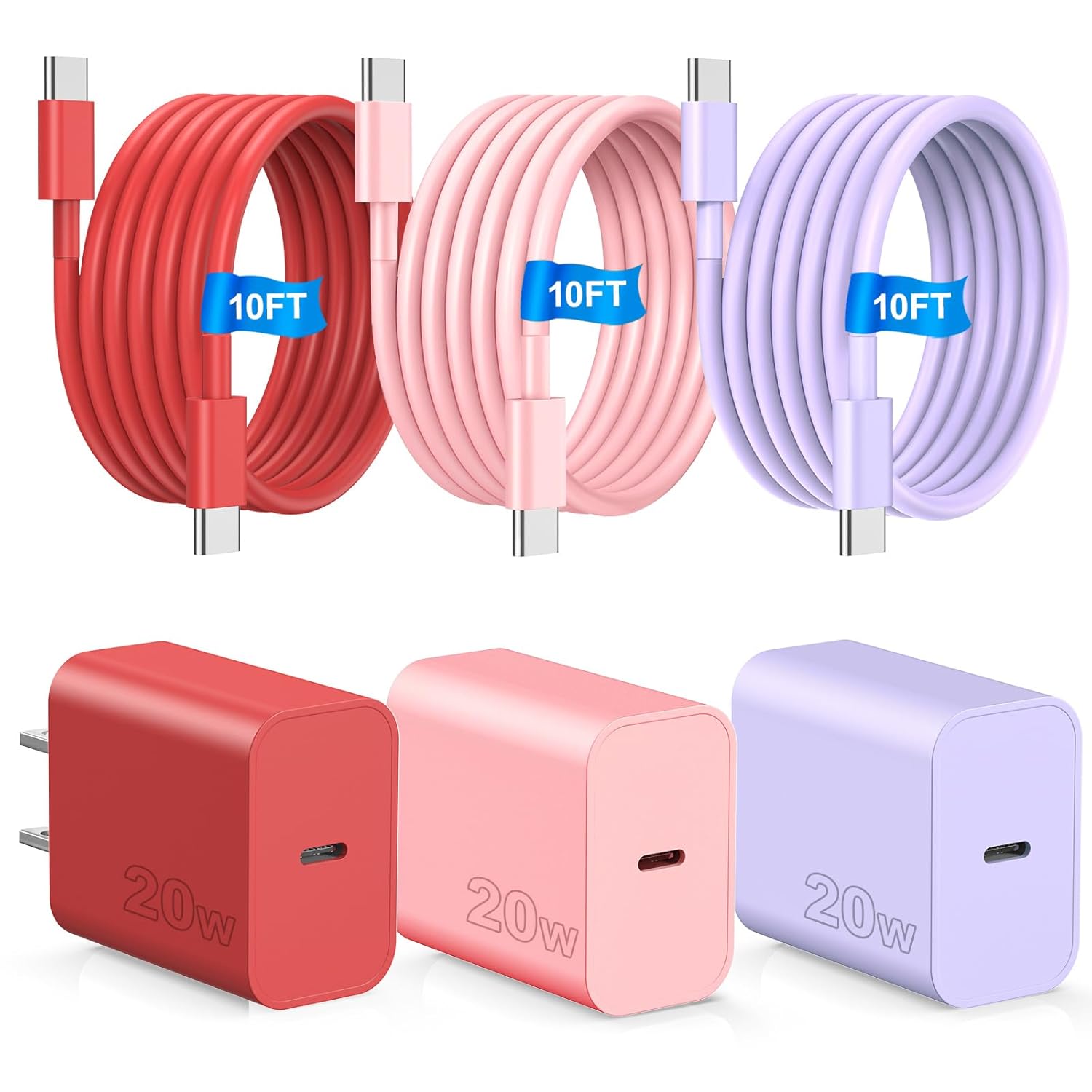 Amazon.com: MCINGDAY Compatible with Phone 17 16 15 Fast Charger,20W PD ...