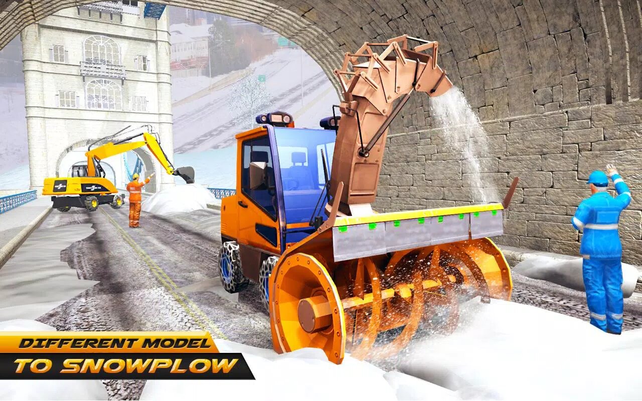 Heavy Snow Excavator Simulator Crane Games - Clean Road Snow Plow ...