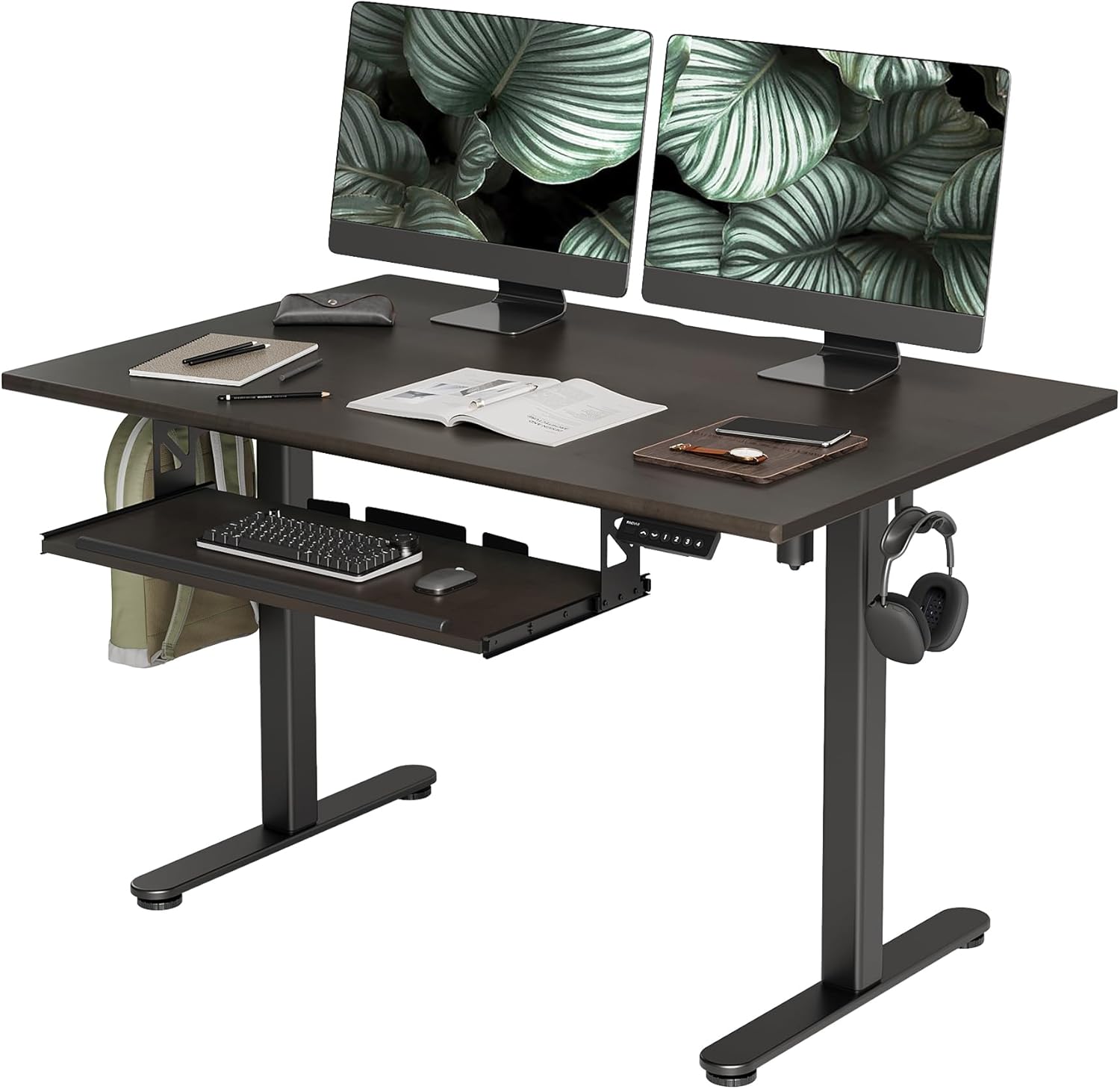 Amazon.com: INNOVAR Electric Standing Desk, Solid Wood Adjustable Desk ...