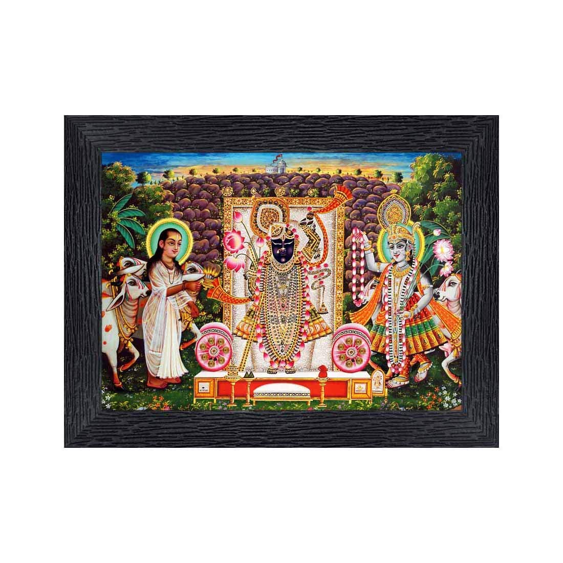 Shree Nathji Yamunaji Mahaprabhuji With Dark Background Hd Wallpaper