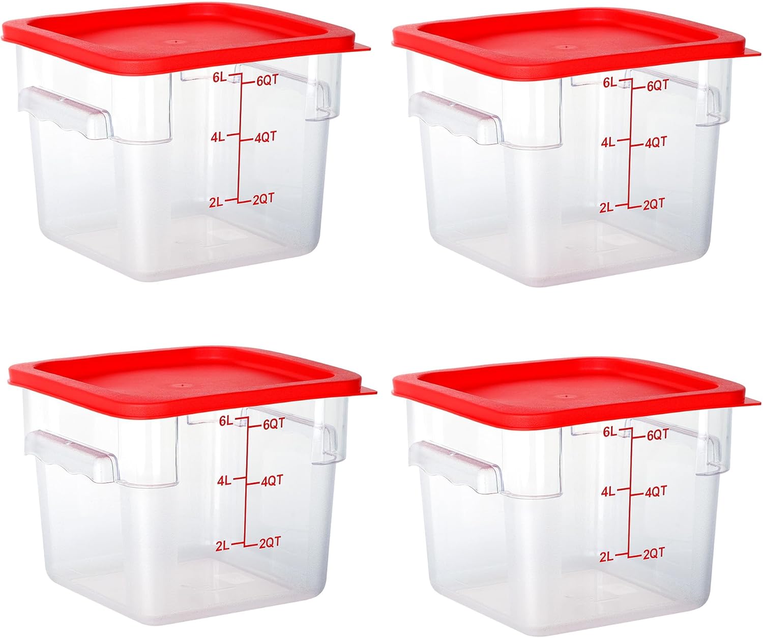 Amazon.com: FSUON 4 Pack Clear Food Storage Containers with Lids and ...