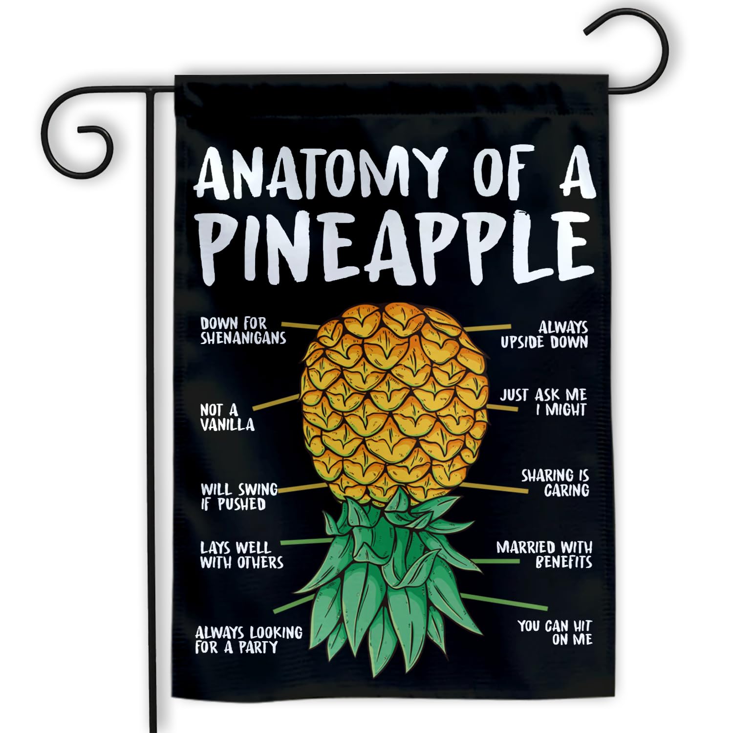 Amazon.com : MAIANEY Upside Down Pineapple Garden Flag, Funny Swinger ...