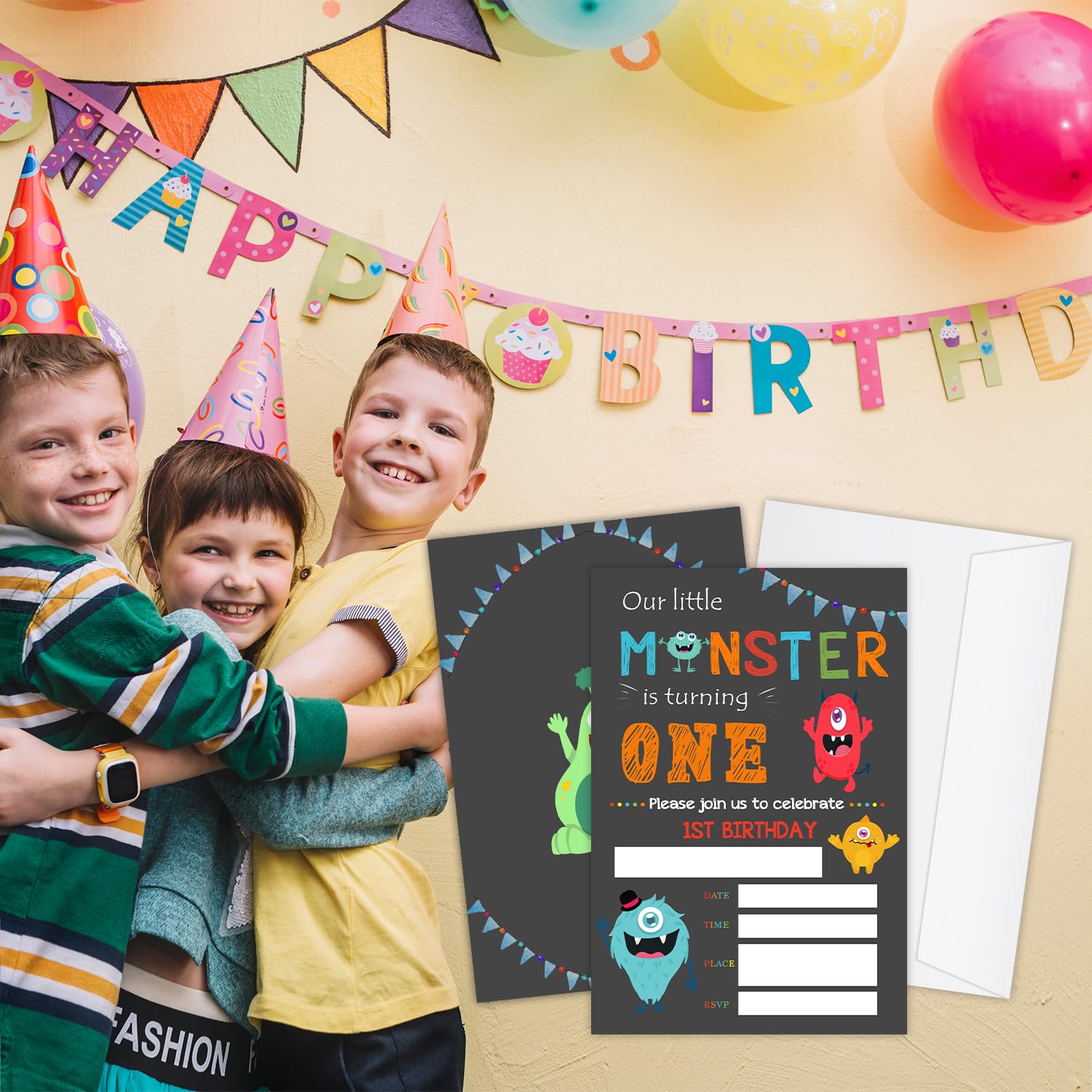 Monster First Birthday Invitation Printable