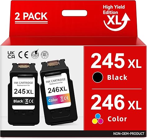 Pitooler Canon Ink 245 246, encre d'imprimante pour Canon PG-245XL ...
