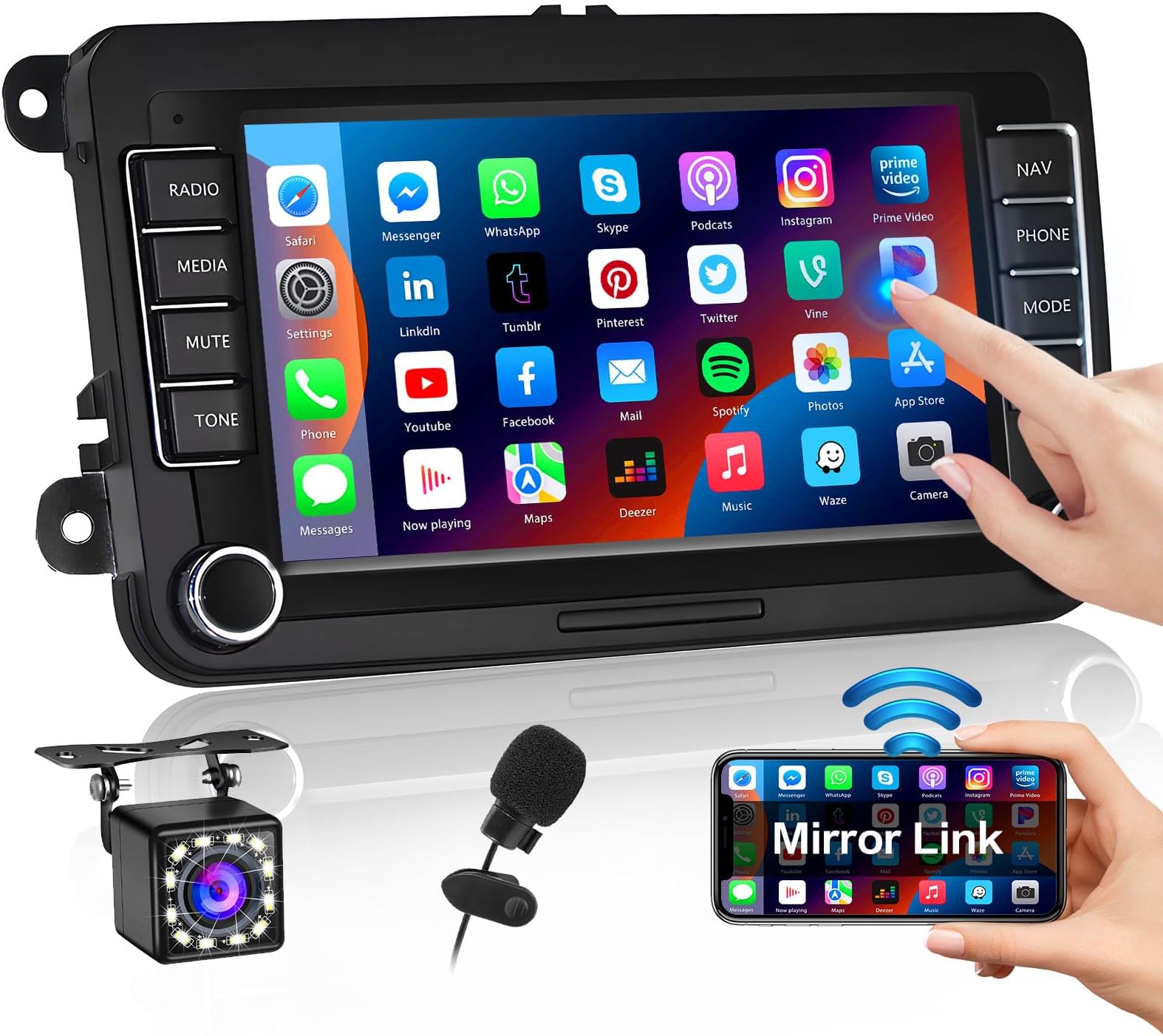 Amazon.com: Android 12 Car Stereo with Wireless Carplay Android Auto ...
