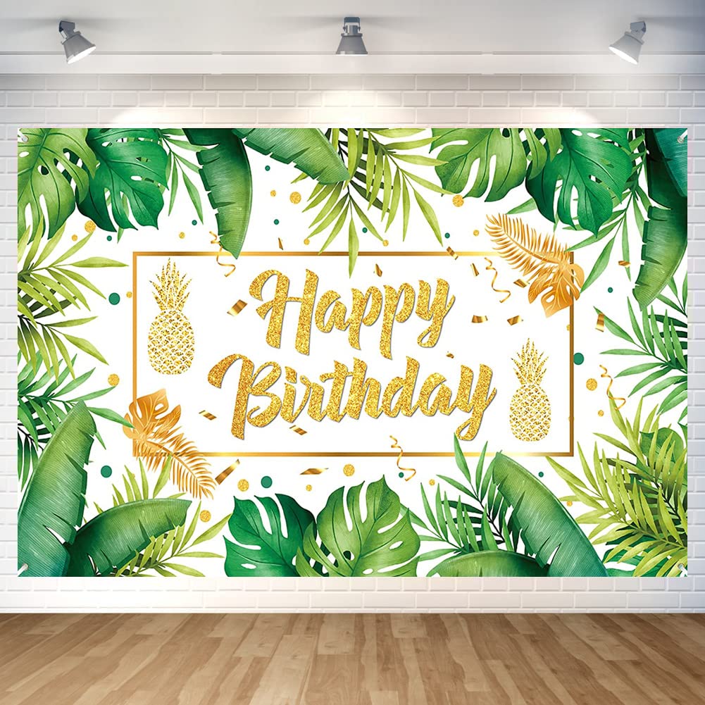 Amazon.com: Green Tropical Palm Leaves Birthday Party Decoration Green ...