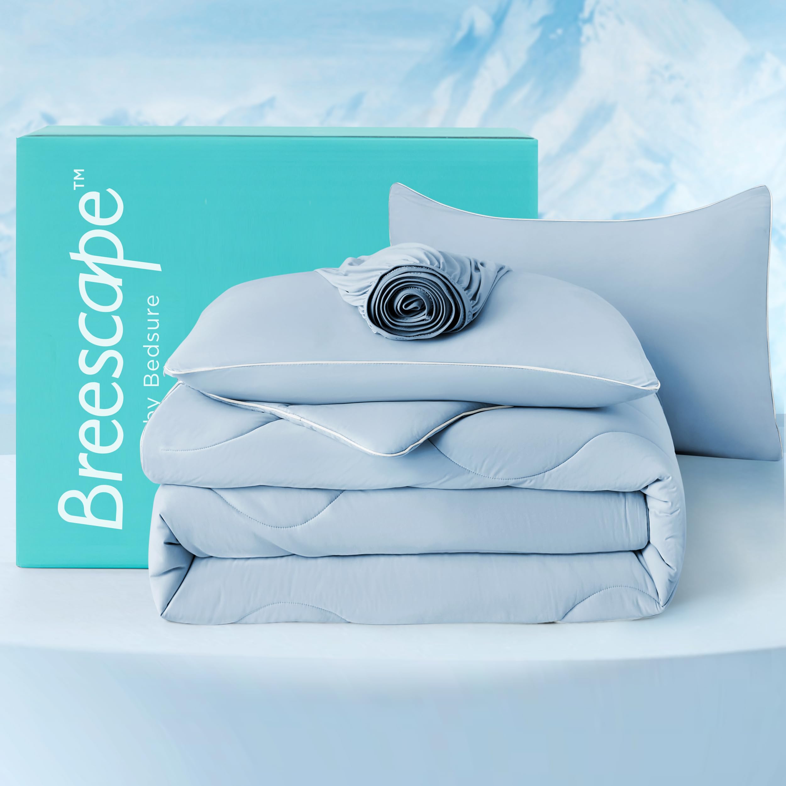 Amazon.com: Bedsure Breescape Cooling Comforters, King Size Comforter Set, Soft Cooling Blanket ...