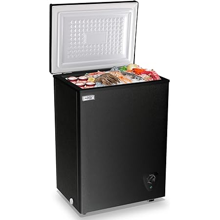 Amazon.com: Chest Freezer Small Freezer Black Deep Freezers 3.5 Cu.Ft ...