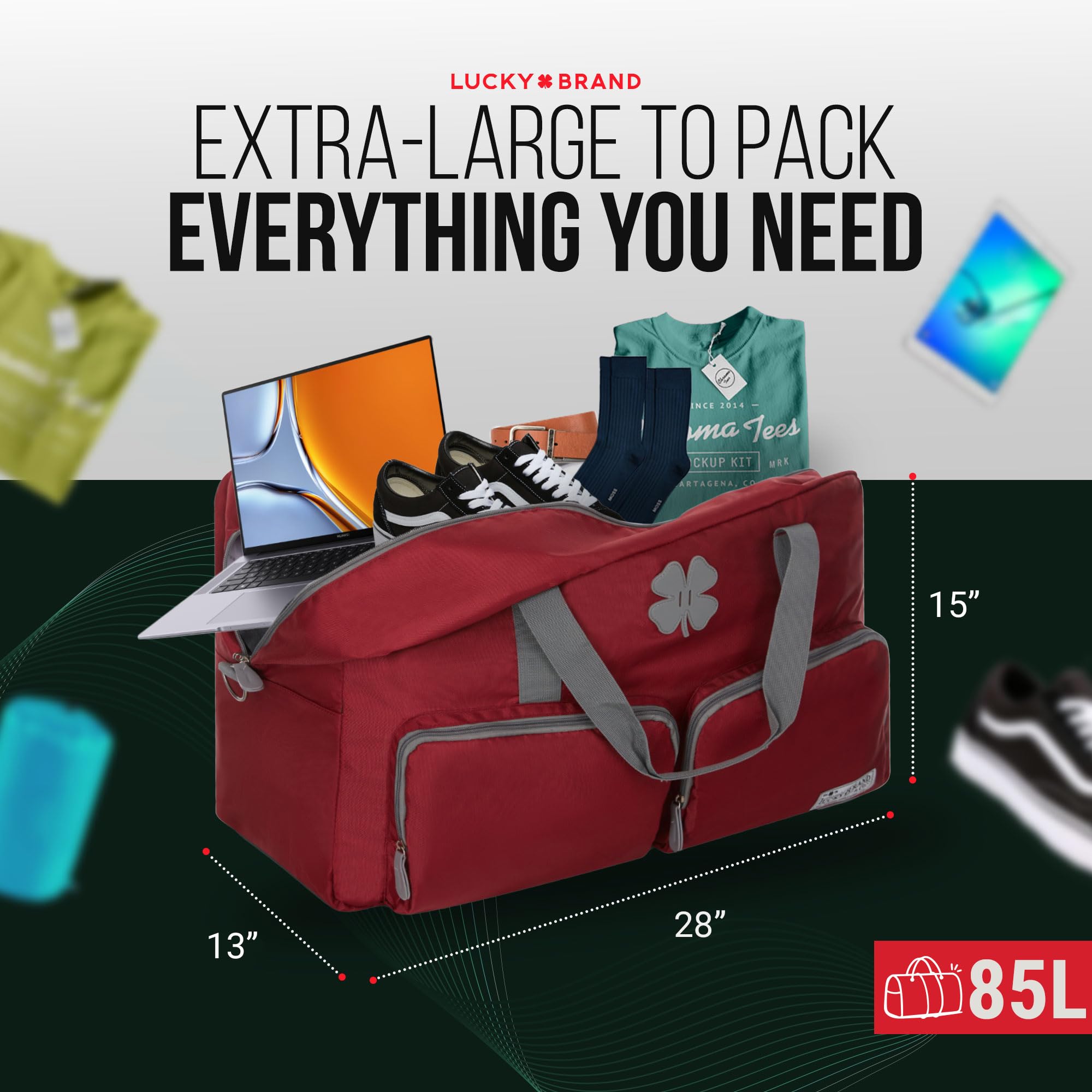 Snapklik.com : Lucky Travel Duffel Bags 85L, Gym Bag, Travel Bag & Large Duffle Bag For Men ...