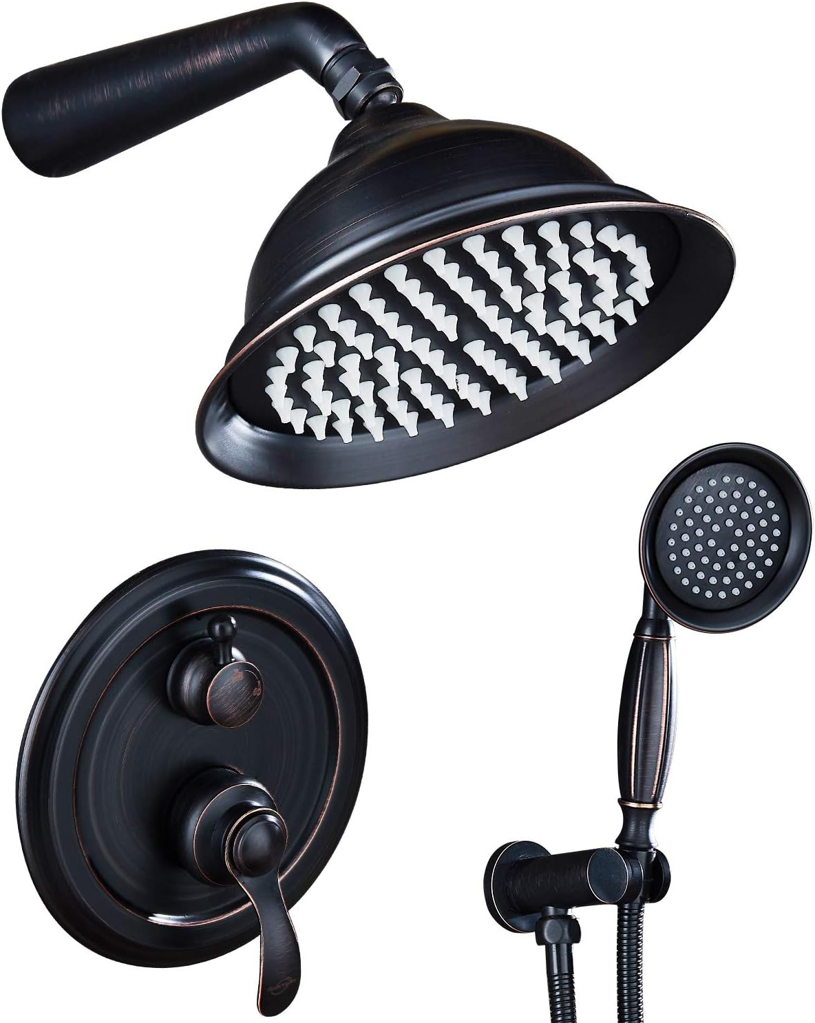 AUKTOPT AS-LB3508 Rainfall Shower Faucet System with Handshower Wall ...