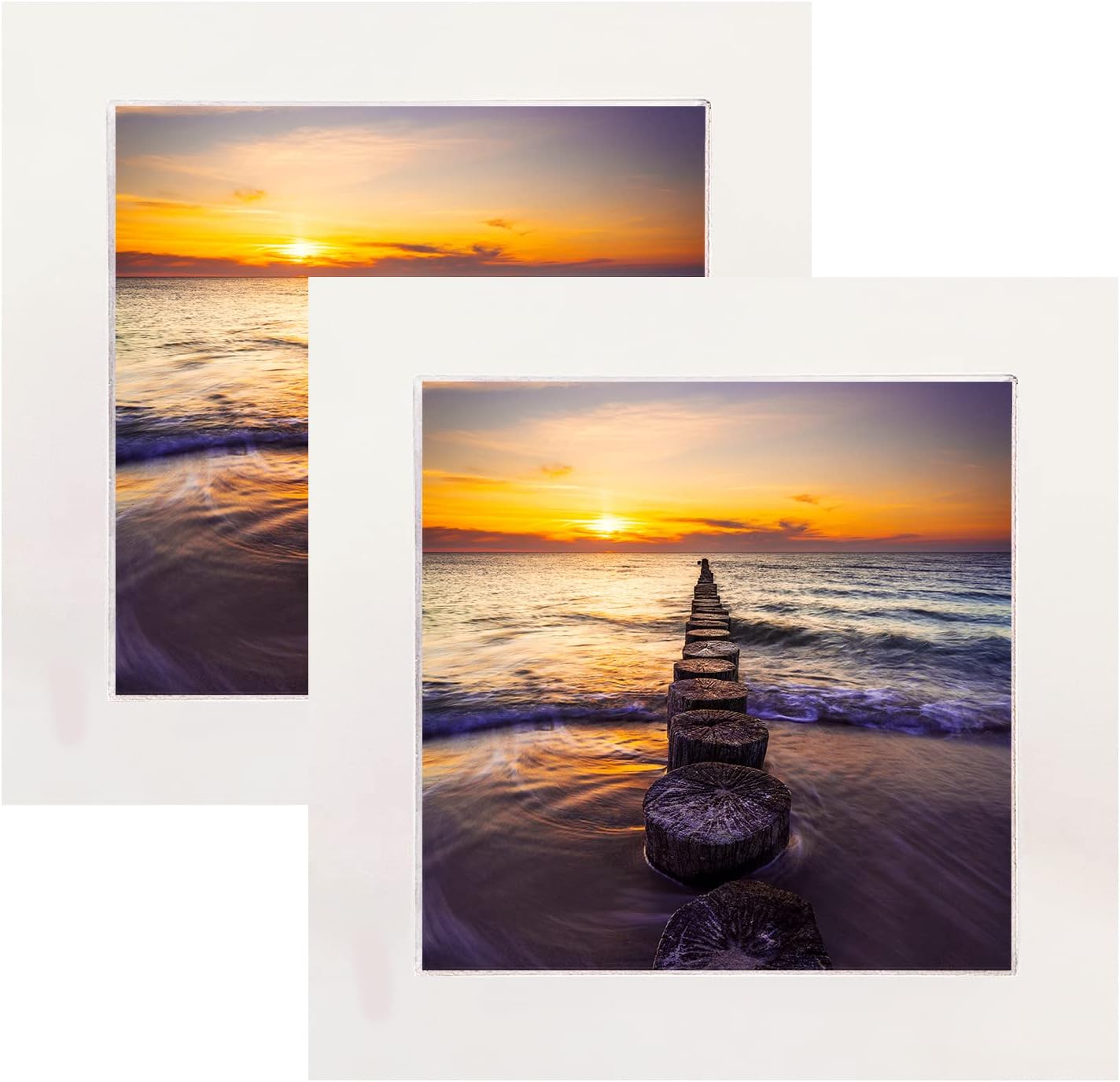 Amazon.com: 5x5 White Pictures Frames, Square Nature Wood Photo Frame ...