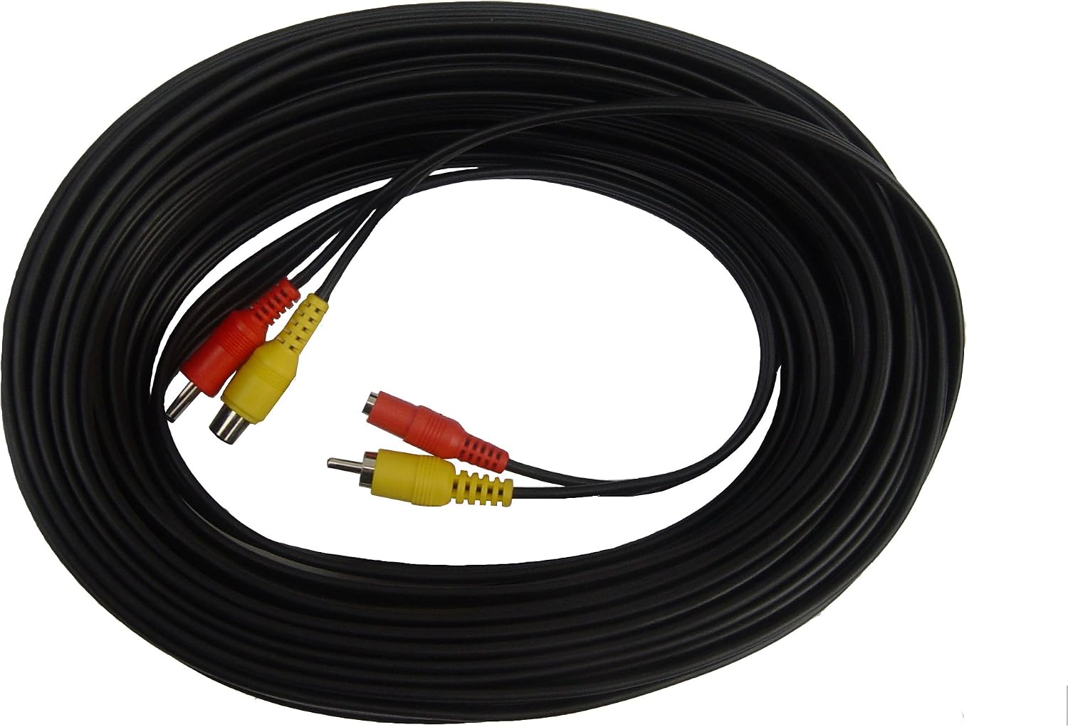 Amazon.com : Wisecomm CA030Y 30-Feet Power and Video RCA Cable - Small ...