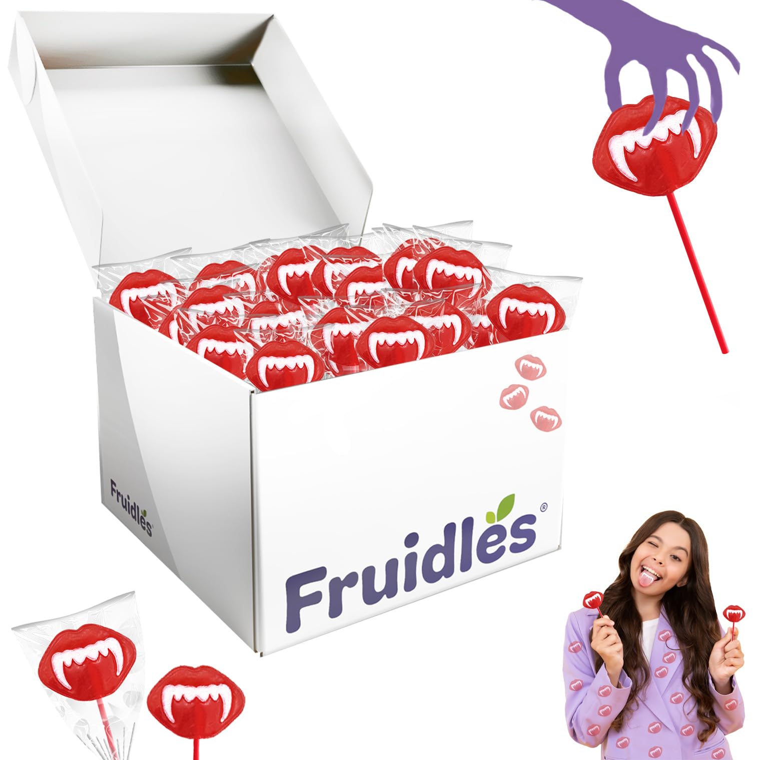 Snapklik.com : Fruidles Halloween Vampires Fangs Tattoo Lollipop ...
