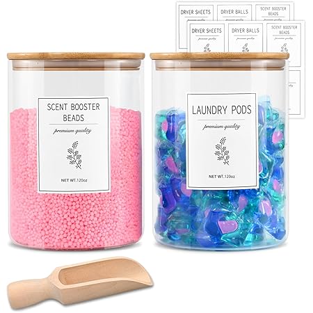 Amazon.com: Laundry Pods Container with 1 Scoop & 12 Labels for Laundry ...