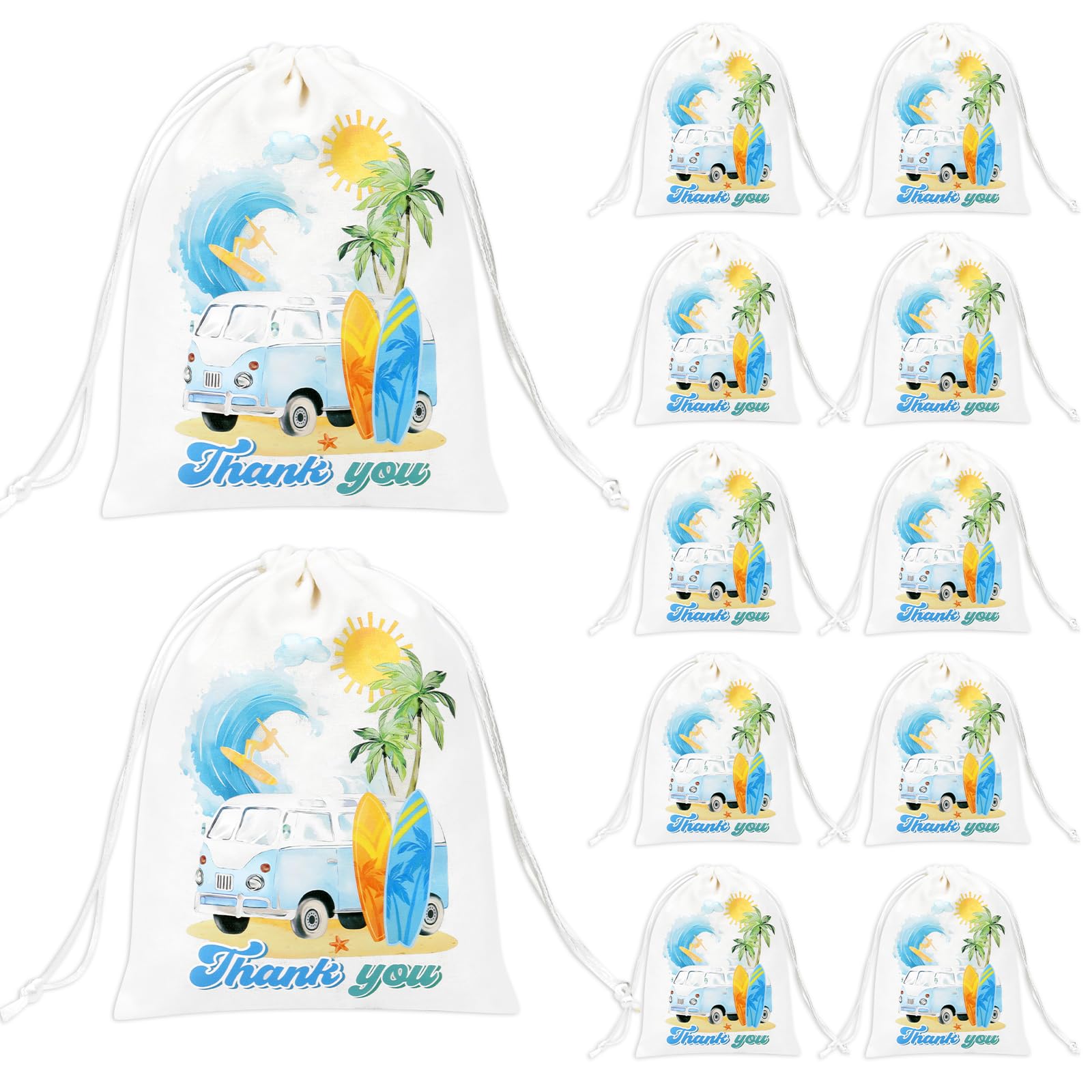 Amazon.com: Serencatcher 12Pcs Surf Party Drawstring Bags, Beach Party Favor Bags Summer Surfing ...