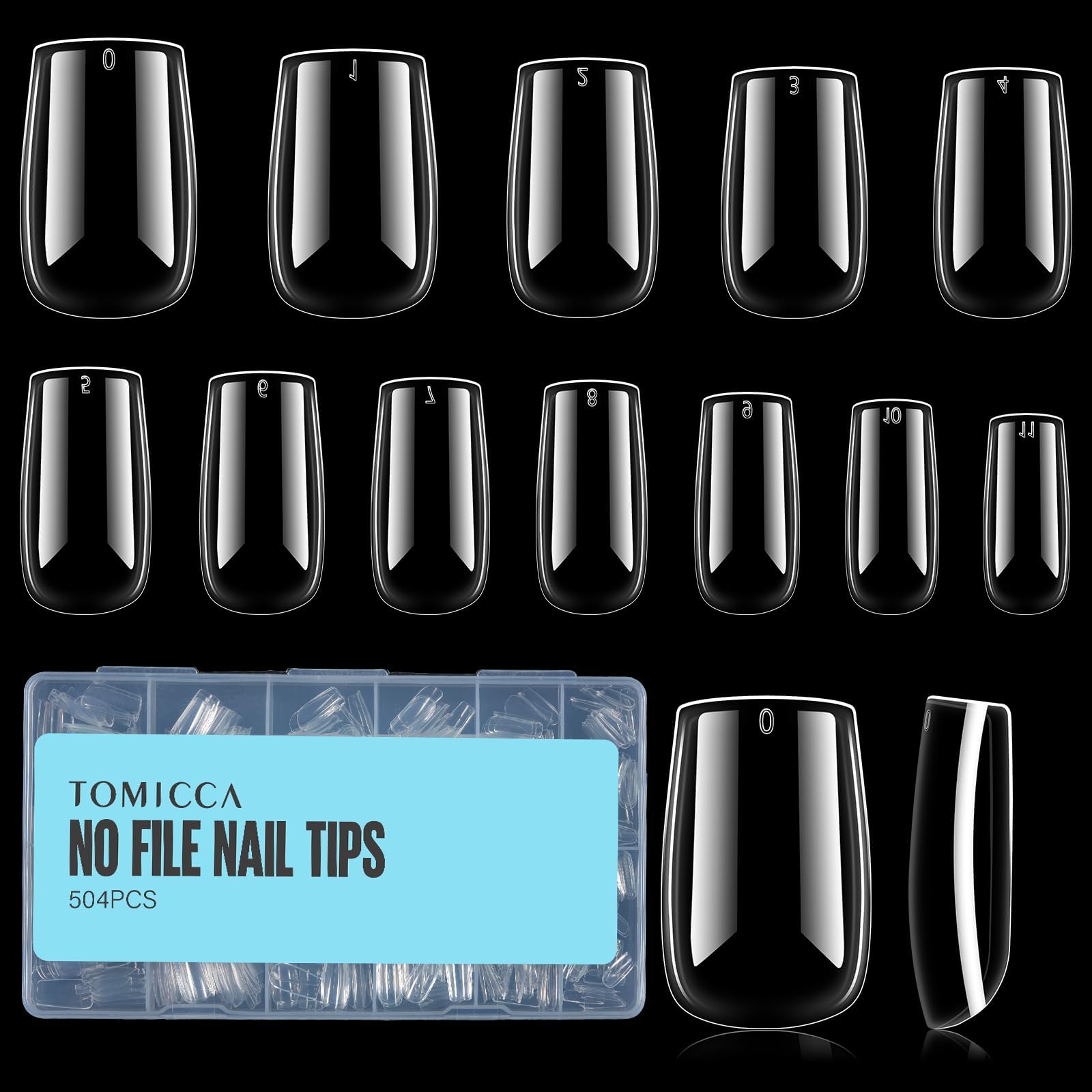 Amazon.com: 500pcs Clear Square Press on Nails Medium Length Fake Nails ...