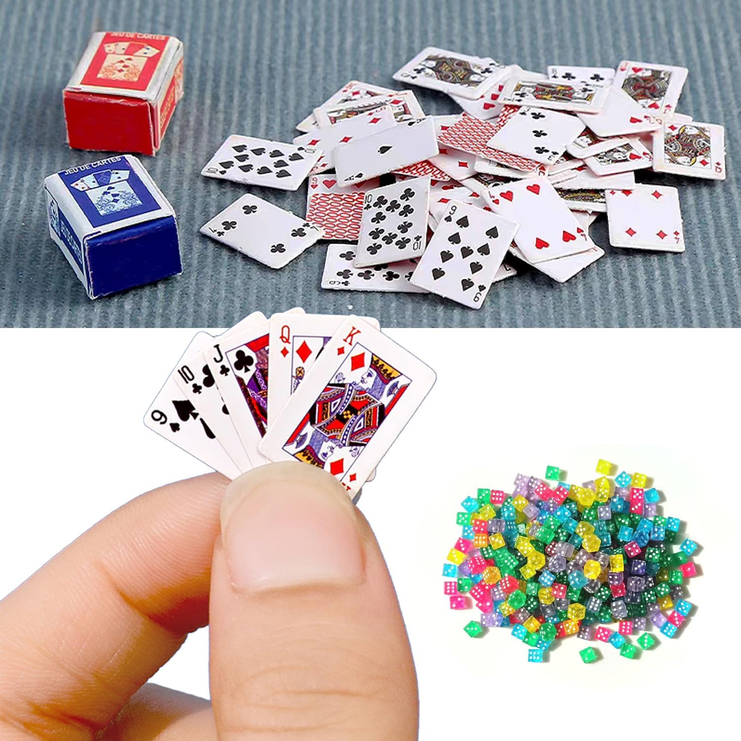 Amazon.com: SHOWHIHI 36 Pcs Mini Cards Set, 0.59 Ince Mini Deck of ...