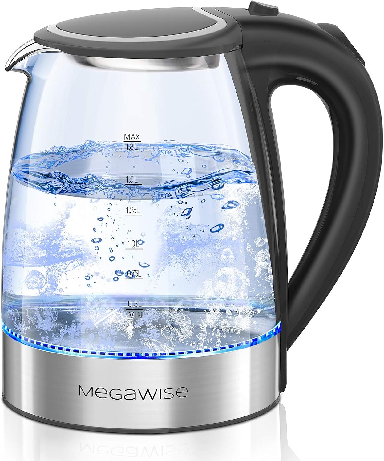 Amazon.com: MegaWise 1500W Electric Kettle, 1.8L Borosilicate Glass Tea ...