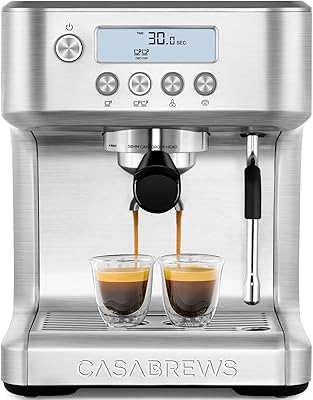 Amazon.com: CASABREWS Espresso Machine 20 Bar, Compact Cappuccino ...