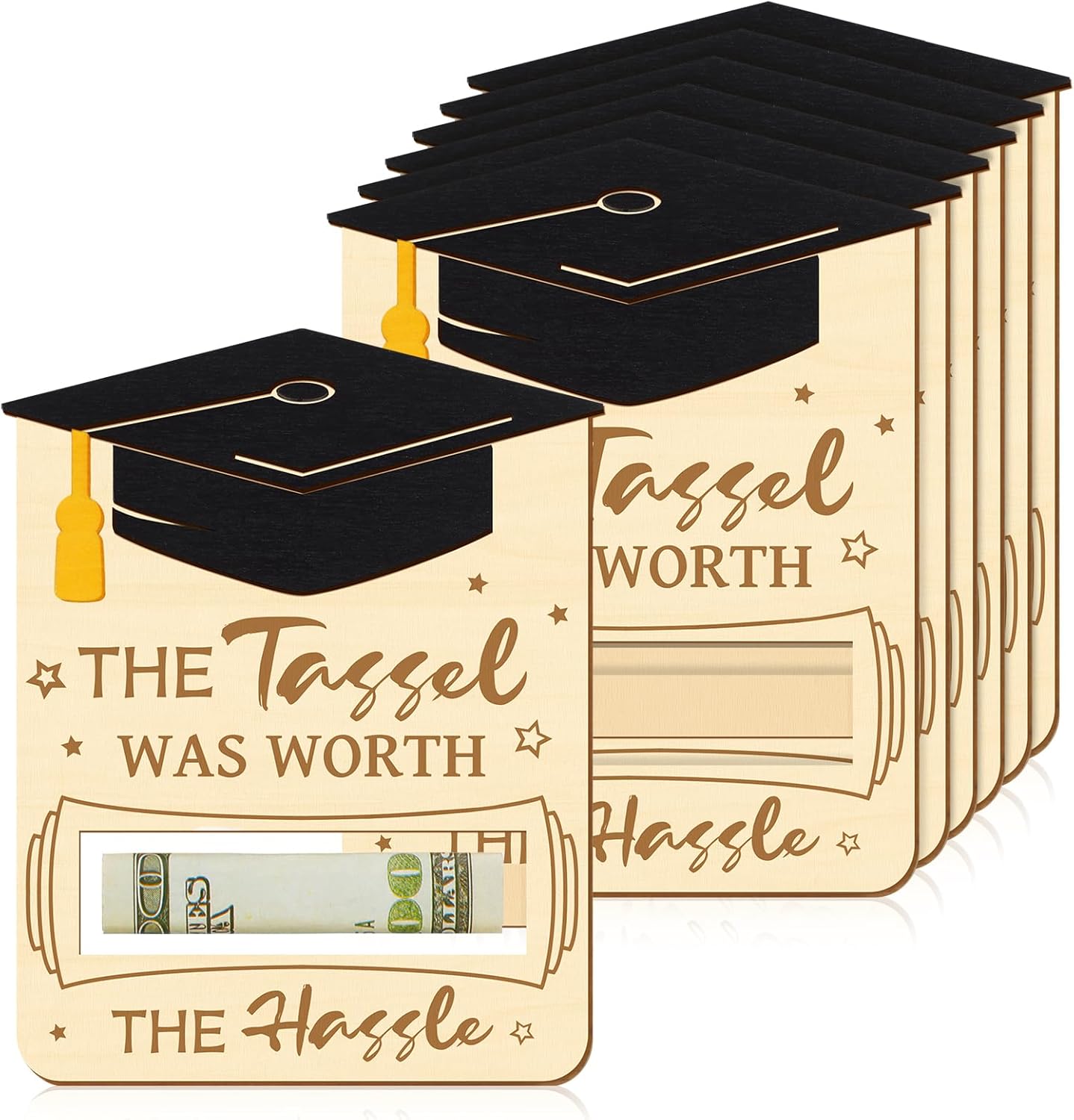 Amazon.com : Yousoontic 12 Pack Wooden Graduation Money Holder ...