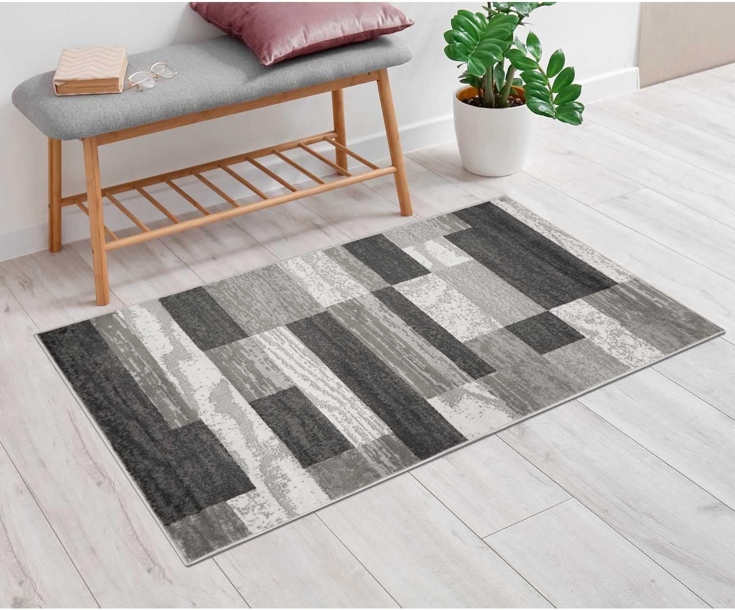 Amazon.com: Superior Indoor Area Rug, Jute Backed, Modern Geometric ...