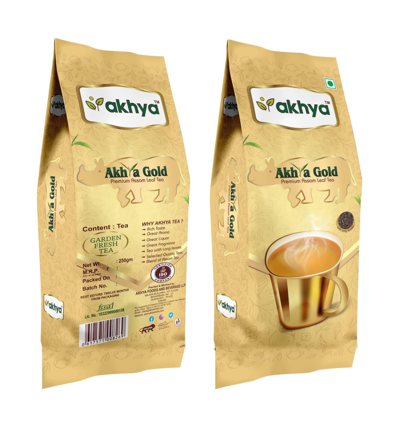 AKHYA GOLD PREMIUM RICH & AROMATIC ASSAM BLACK BLENDED CTC TEA-250g ...