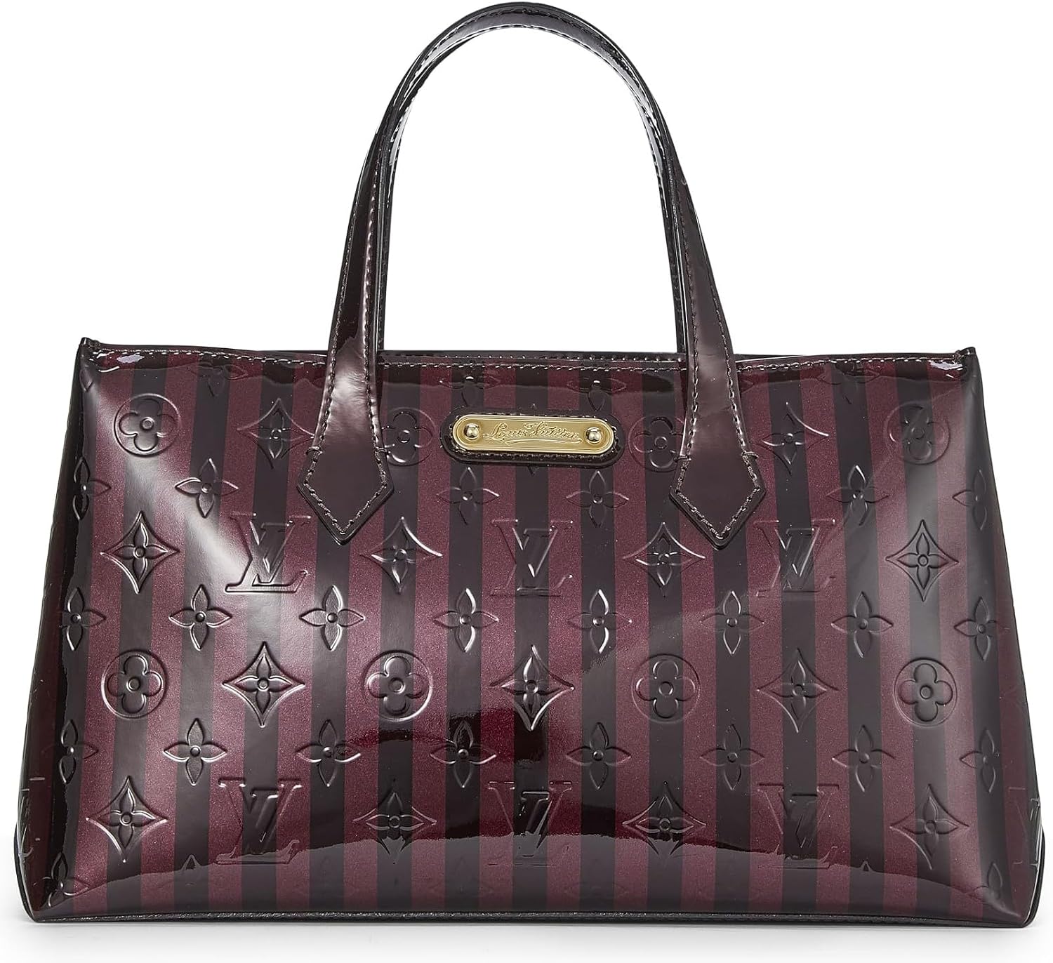 Amazon.com: Louis Vuitton, Pre-Loved Purple Monogram Vernis Rayures ...