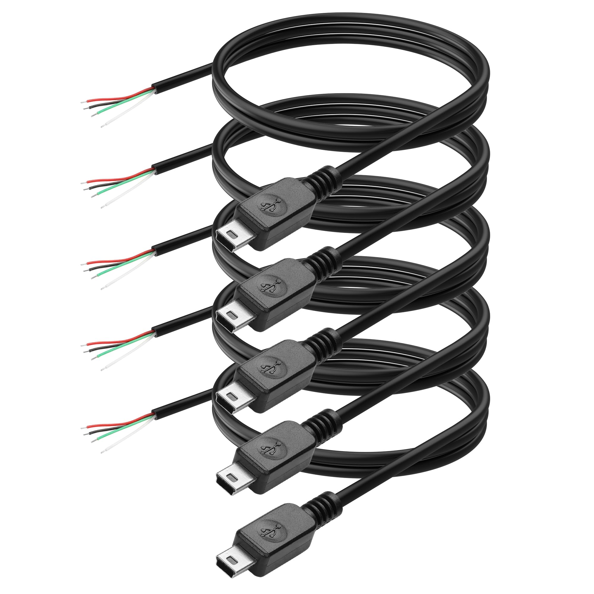 Amazon.com: YAODHAOD Mini USB Male Pigtail Power Cable, 5V 2A Mini USB ...