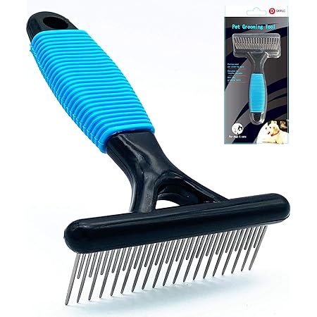 Amazon.com: Pet Grooming Rake - Double Row Pins Shedding and Dematting ...