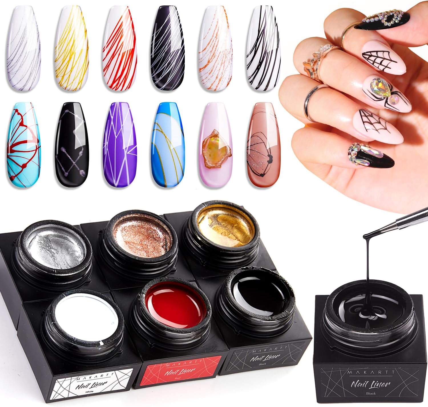 Amazon.com : 16 Colors Solid Gel Nail Polish Palette - Cream Neon ...