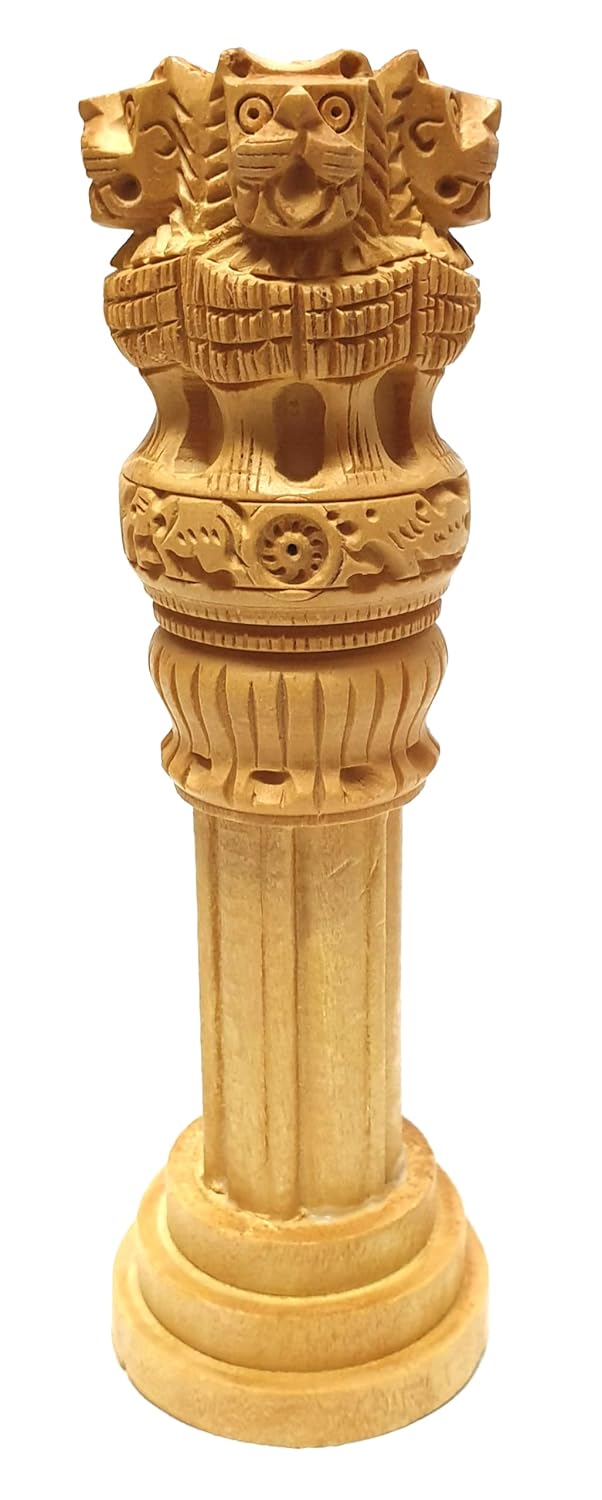 Buy ADK Handicrafts Wooden Ashoka Pillar Ashok Stambh Tabel Office Home ...