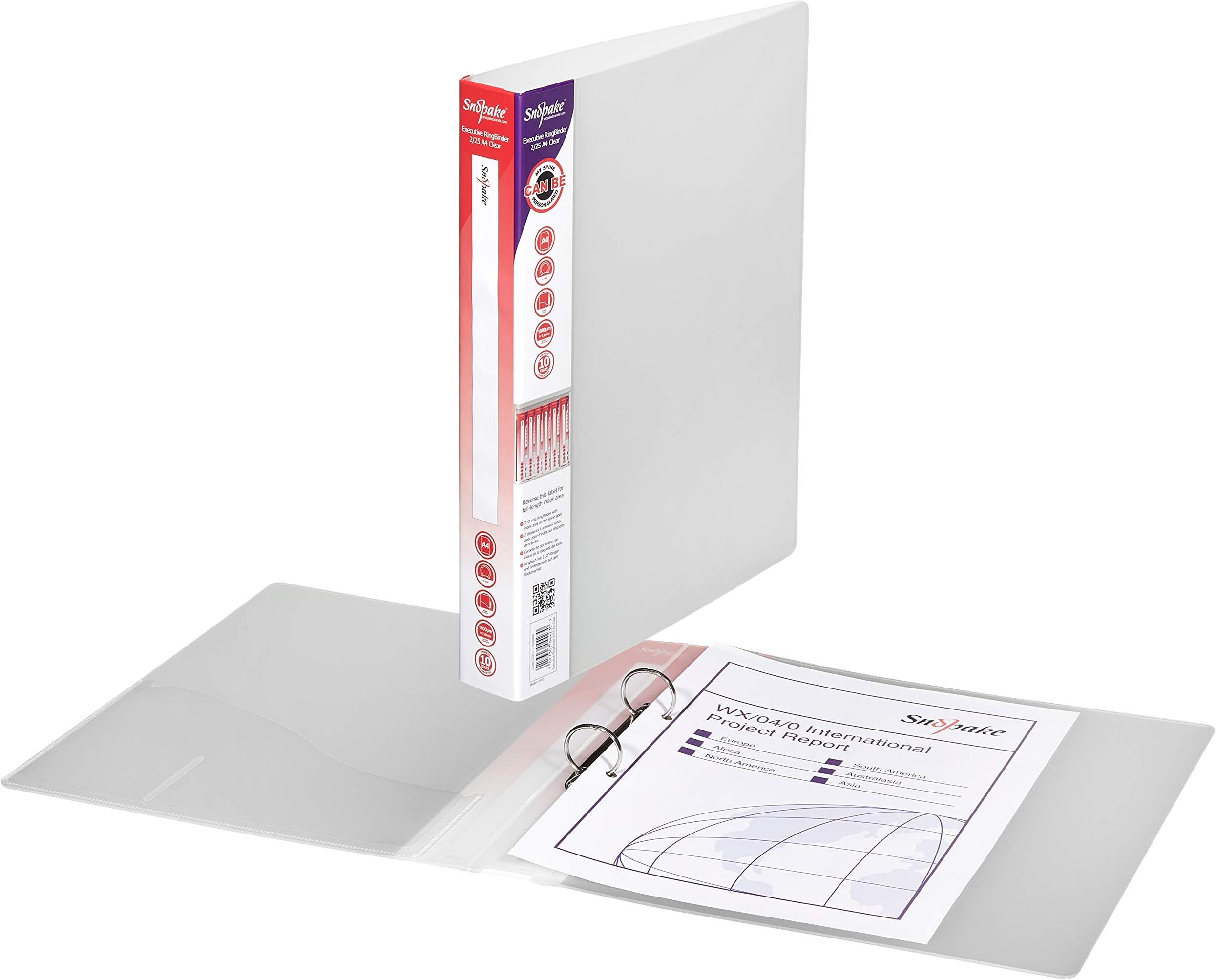 Snopake A4 2 O-Ring 15mm RingBinder – Clear [Pack of 10] Ref: 10119 ...