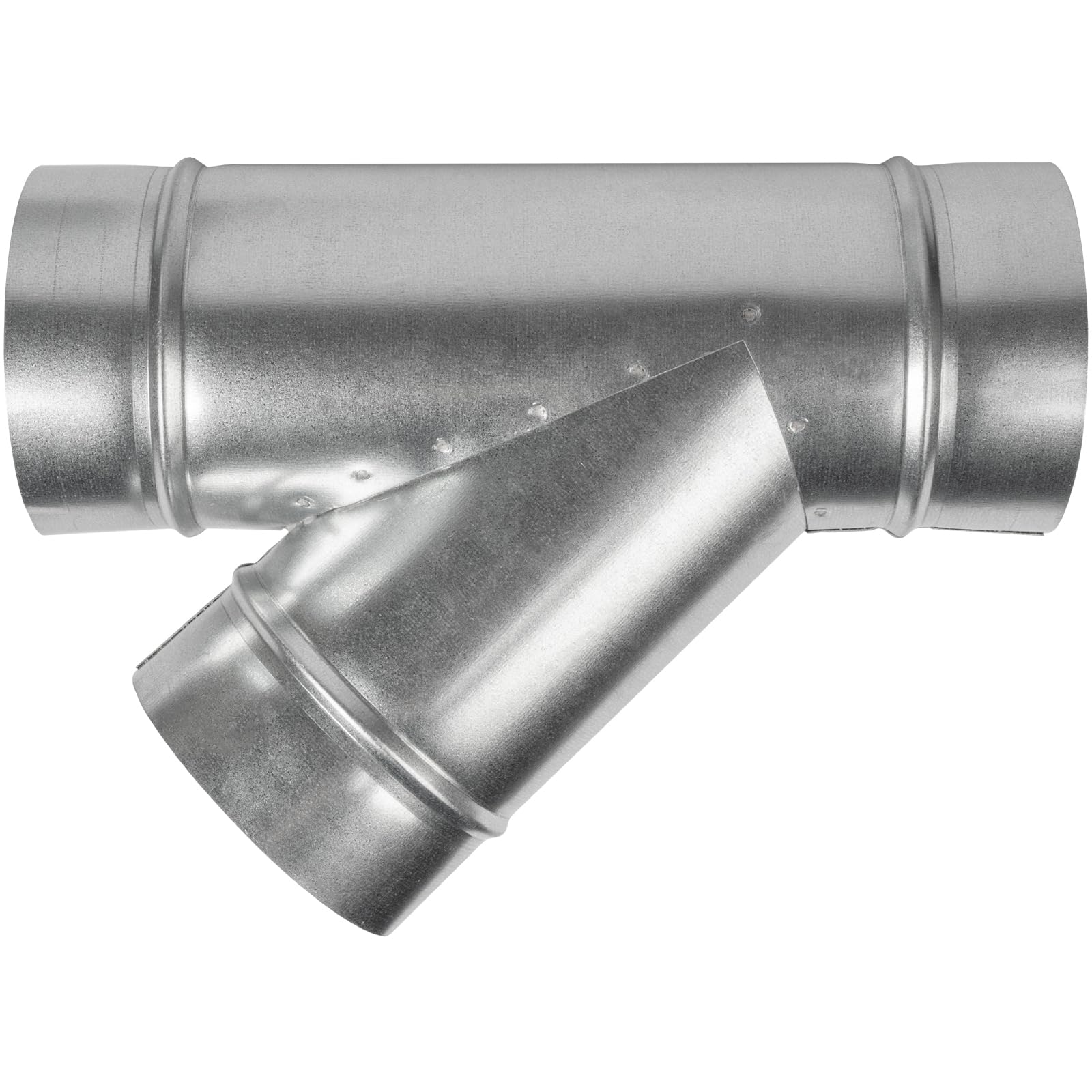 Snapklik.com : 4" Inch Wye-Shape Ducting Splitter - 45 Degree Galvanized Steel 3-Way Dust ...