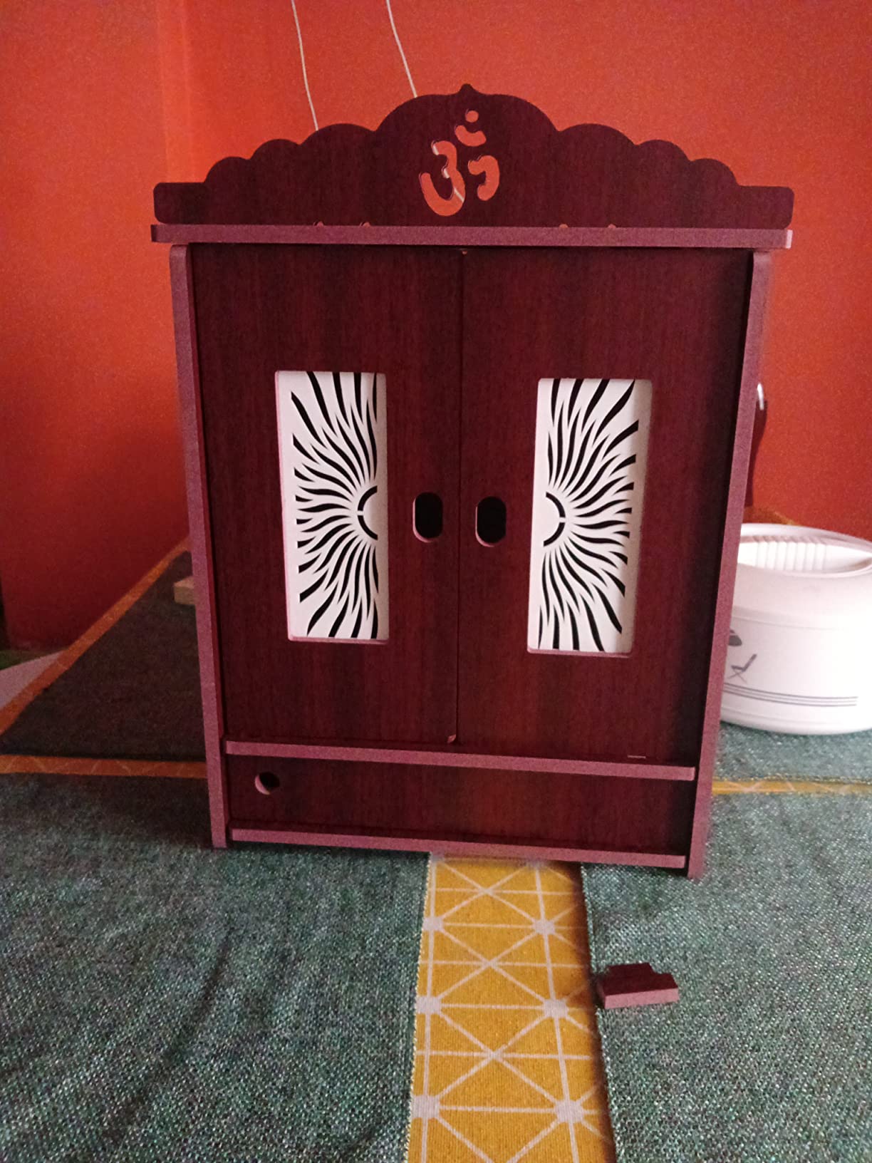 DEAFCO Wooden Readymade Wall Hanging Puja Temple for Home God Stand for ...