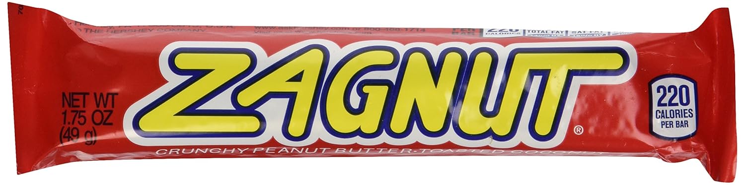 Amazon.com : Zagnut Bar, 1.75 oz, 18 count : Candy And Chocolate Single Serve Bars : Grocery ...