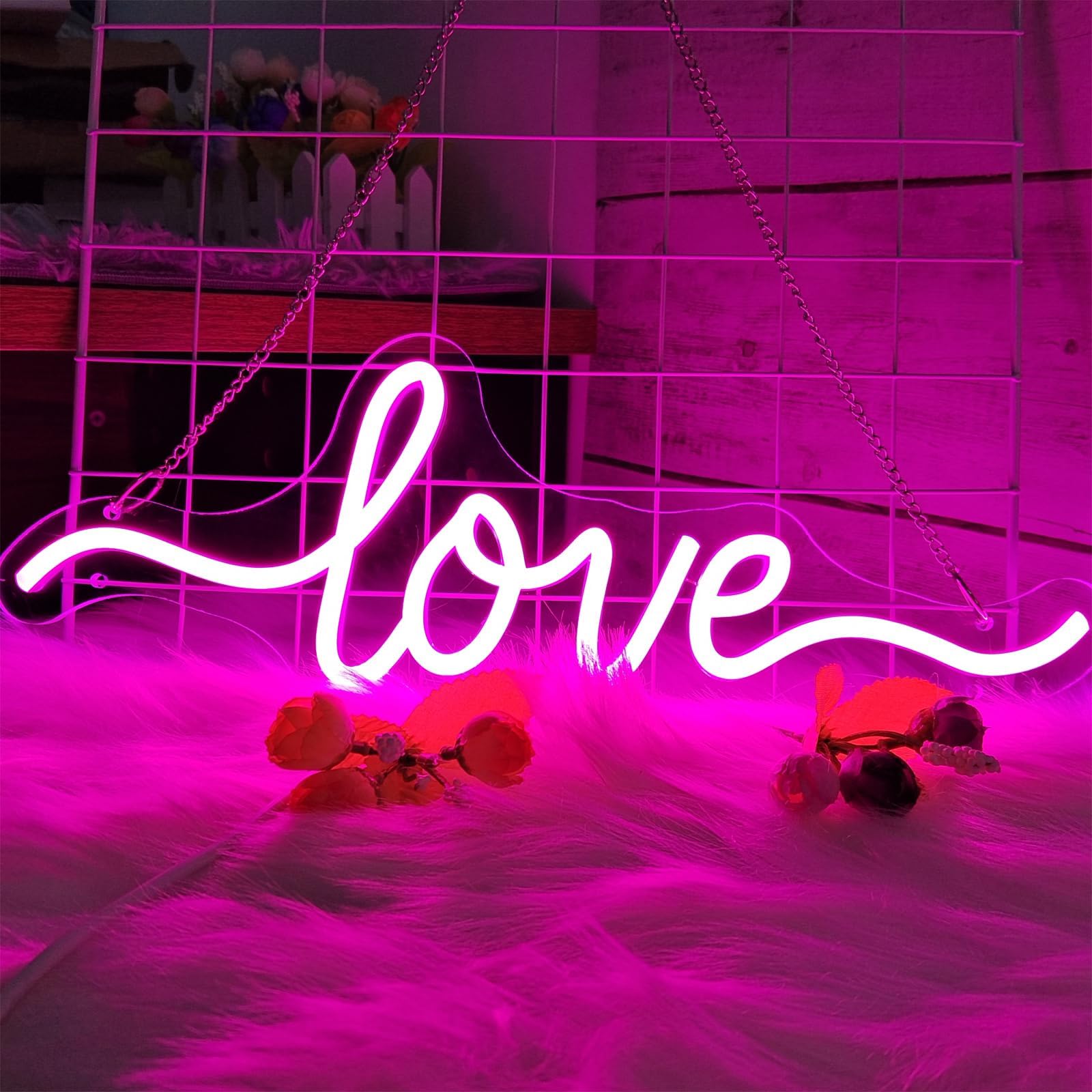 Amazon.com: MorTime LOVE LED Neon Light Sign for Party Supplies, Girls ...