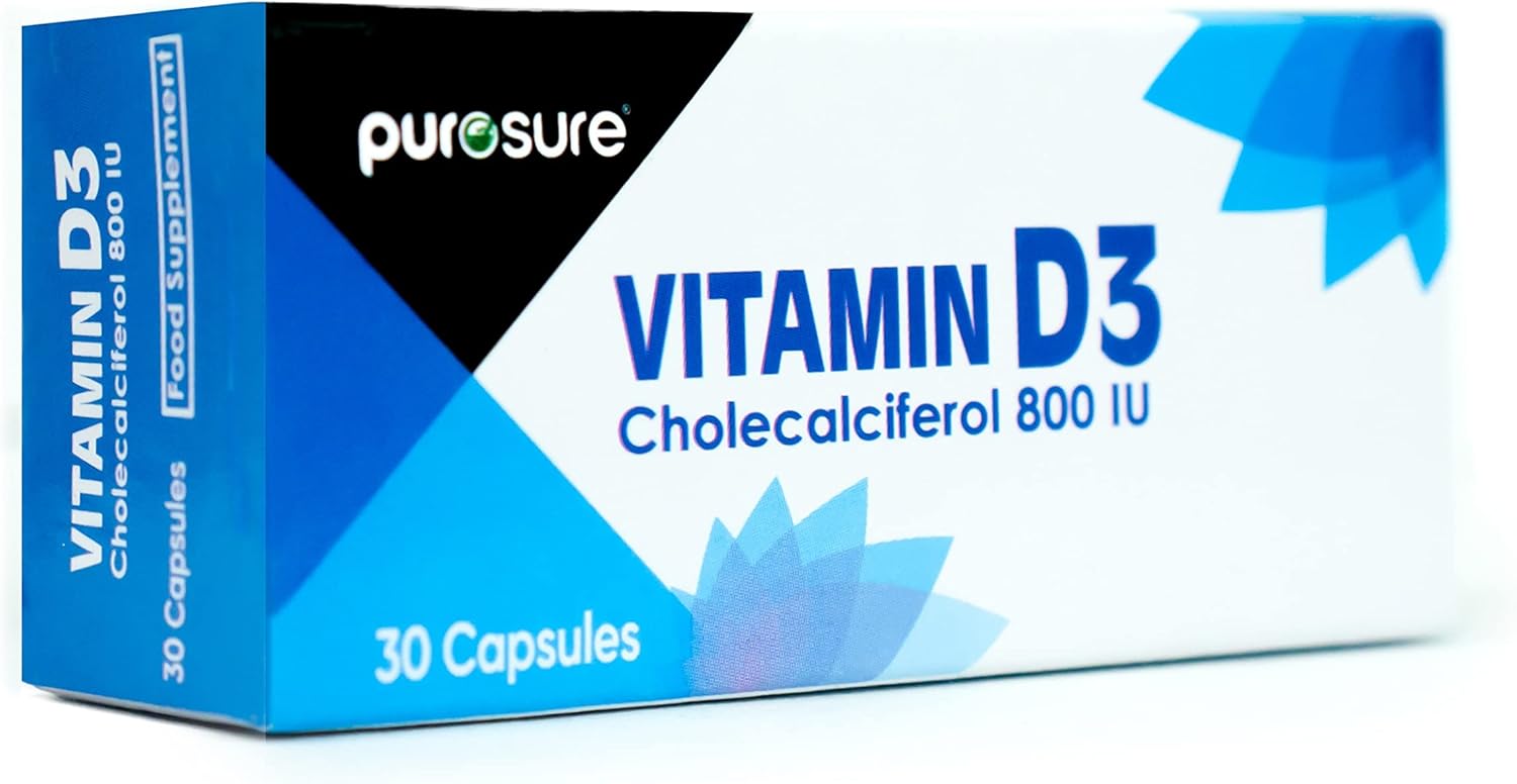 Vitamin D3 800 IU - 30 Capsules - High Potency, Easy to Swallow Pure Vitamin D Softgel Capsules ...