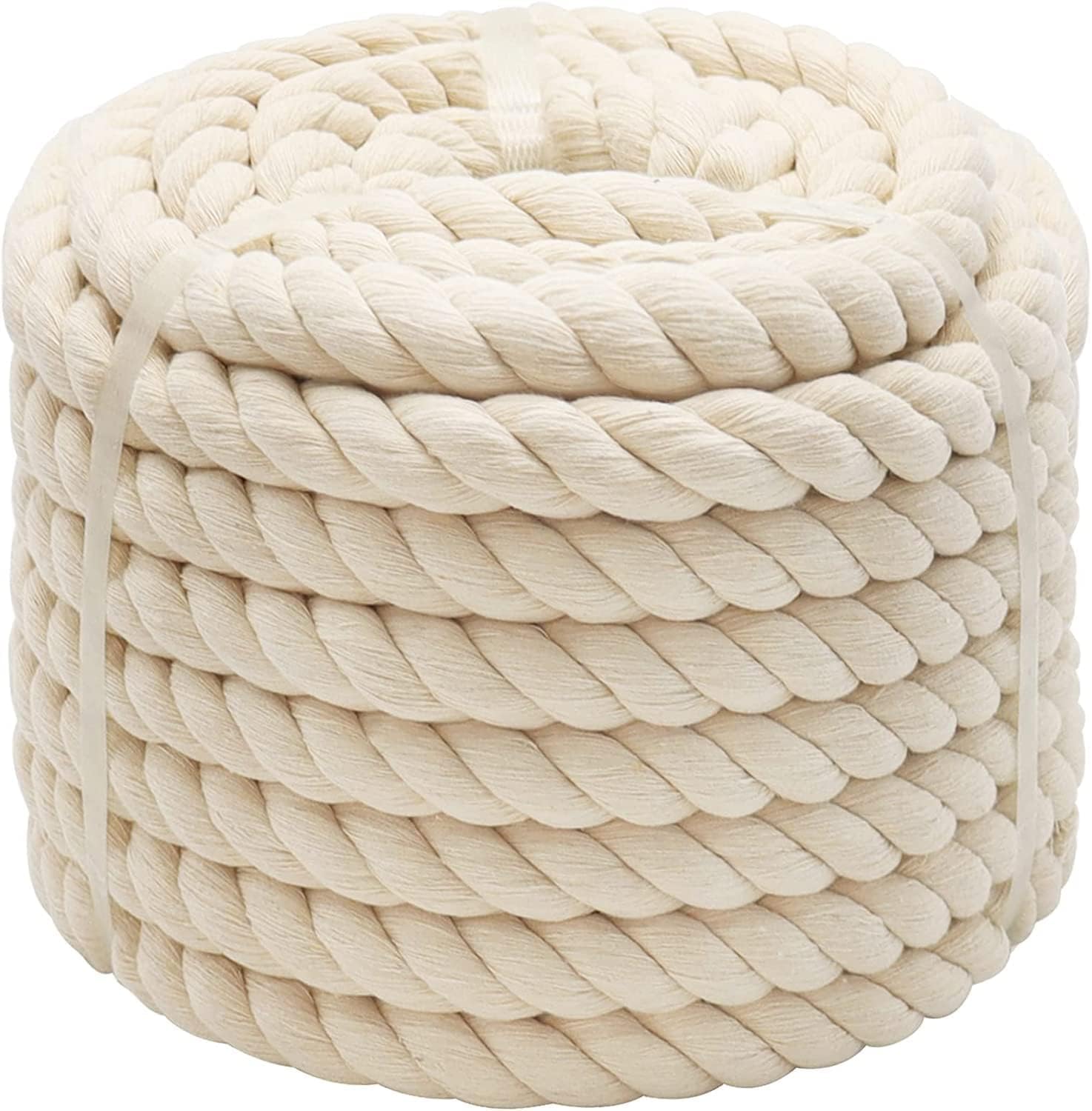 Amazon.com: Cotton Rope (1 in x 50 ft) Natural Thick Rope for Tug of ...