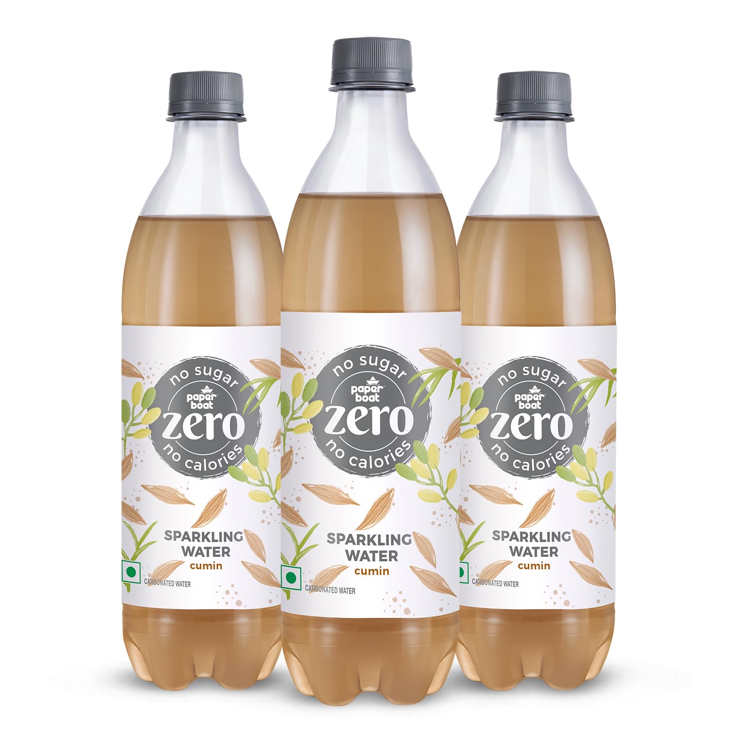Paper Boat Zero Cumin Sparkling (Fizzy) Water - Pack of 3, 600 ml Each ...
