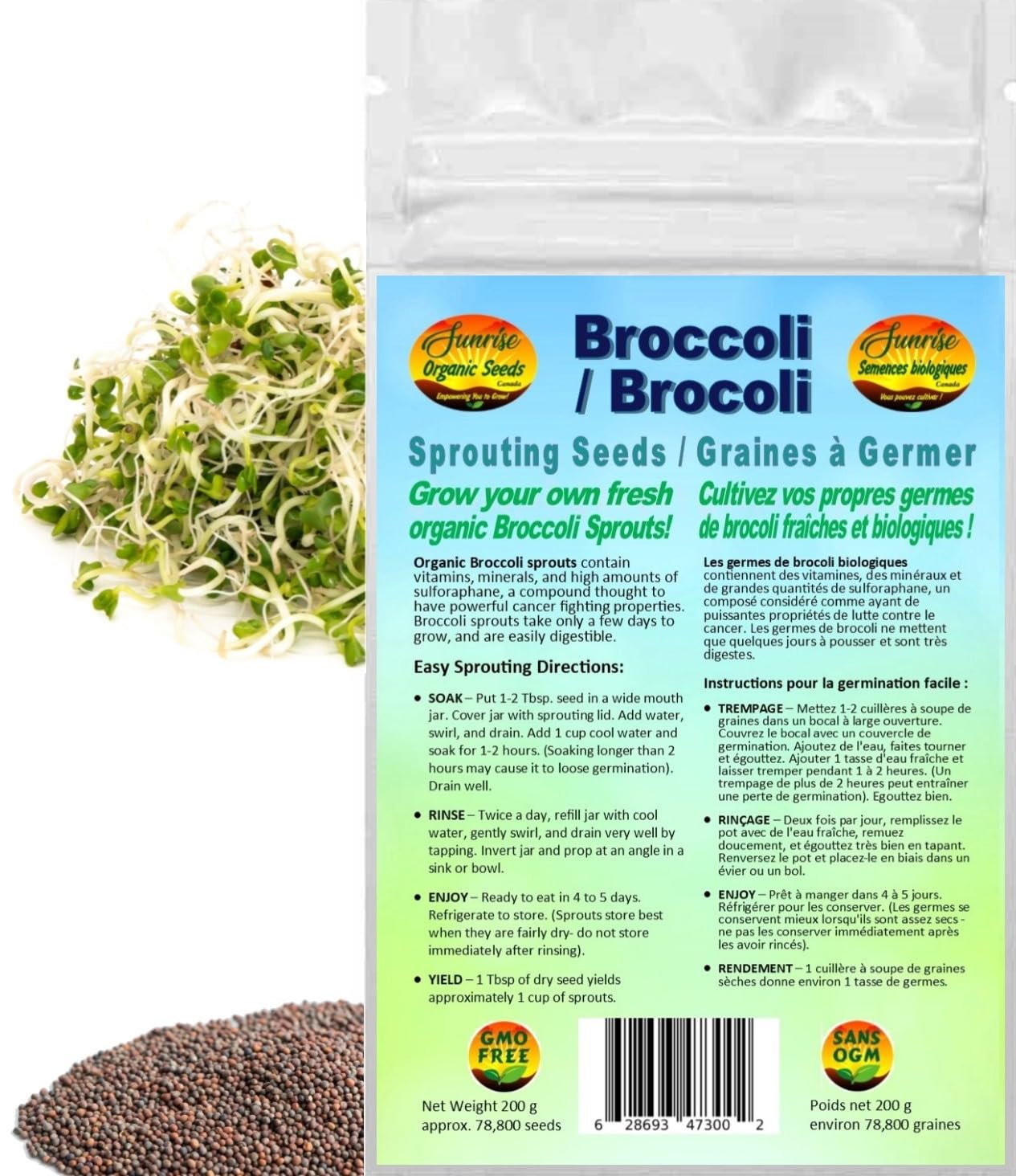 Broccoli Sprouting Seeds | Brocoli Graines à Germer | Organic & Non-GMO ...