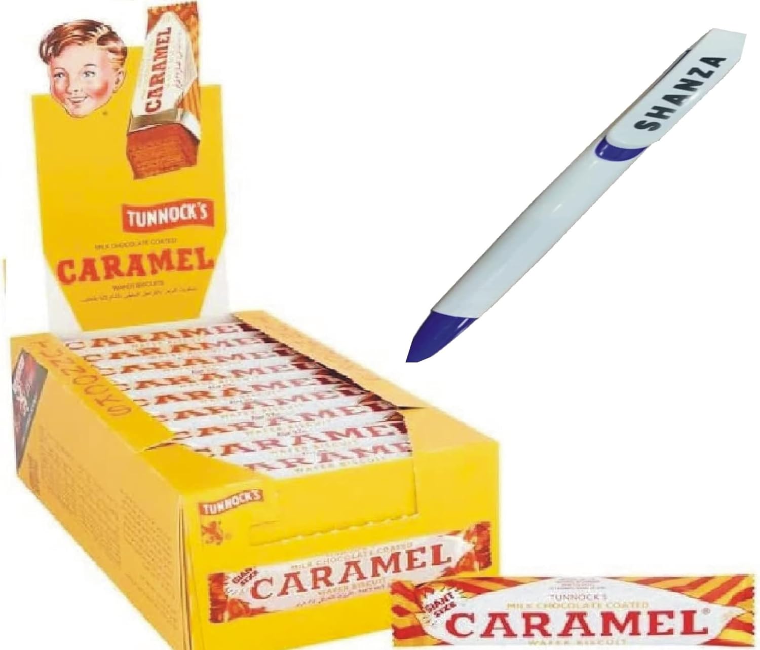 Tunnock's Real Milk Chocolate Caramel Wafer Giant Bar Bigger Bite Box ...