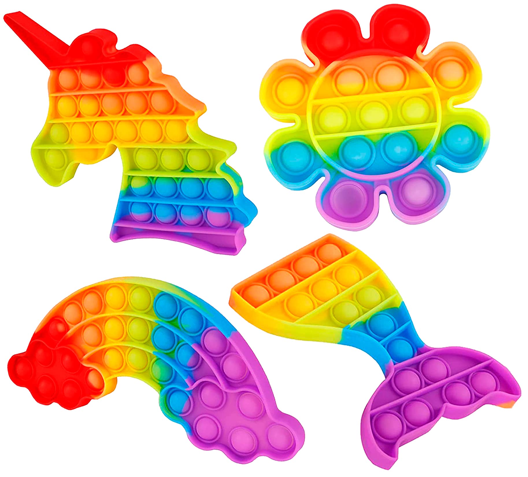 Buy Push Pop Poop it Fidget Toy, 4 Pack Sensory Anxiety Stress Autistic ...