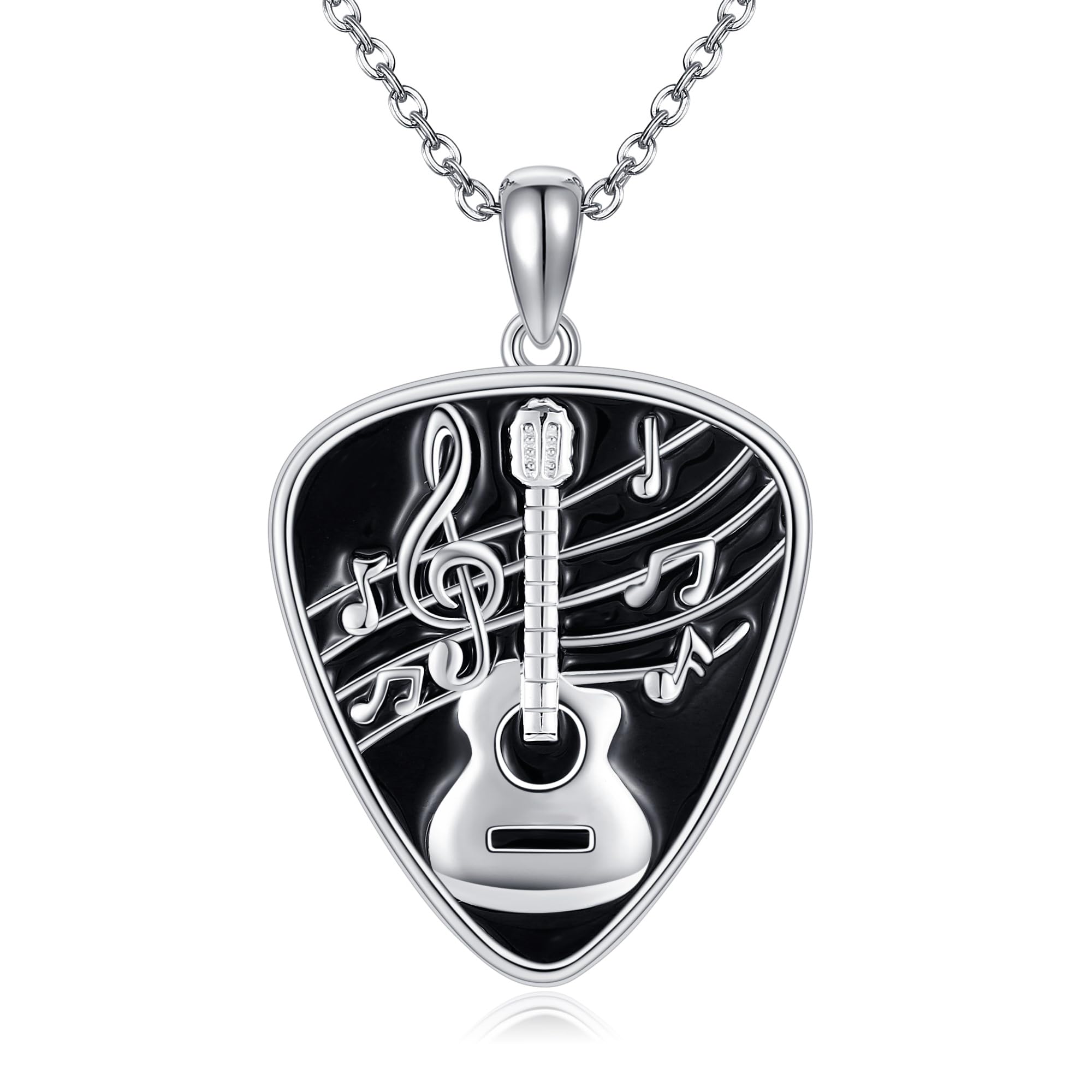 HBLICY Guitar Pick Necklaces Sterling Silver Guitar Plectrum Pendant ...