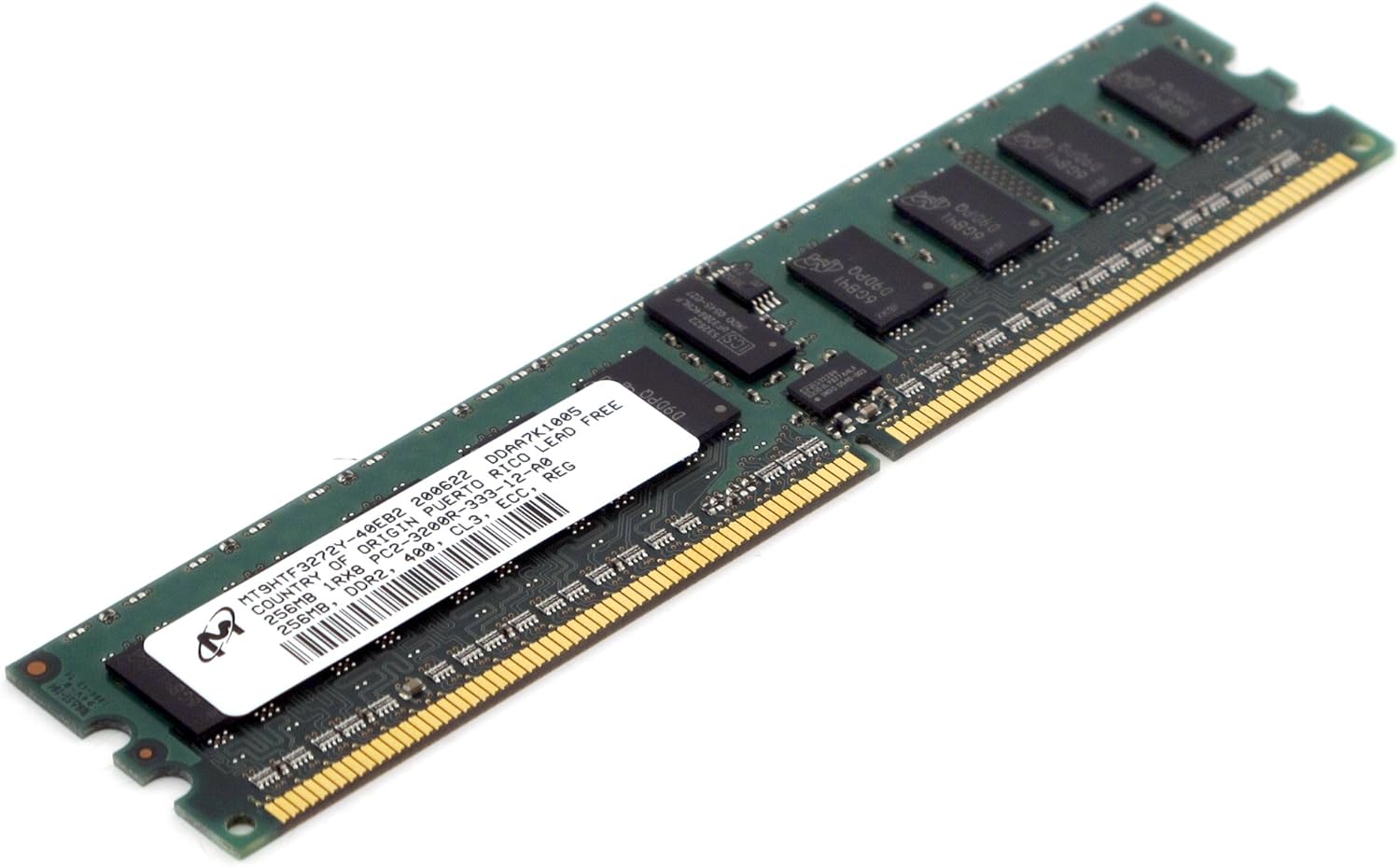 Micron 256MB DIMM PC2-3200 DDR2-400 240-pim Ram Memory MT9HTF3272Y ...