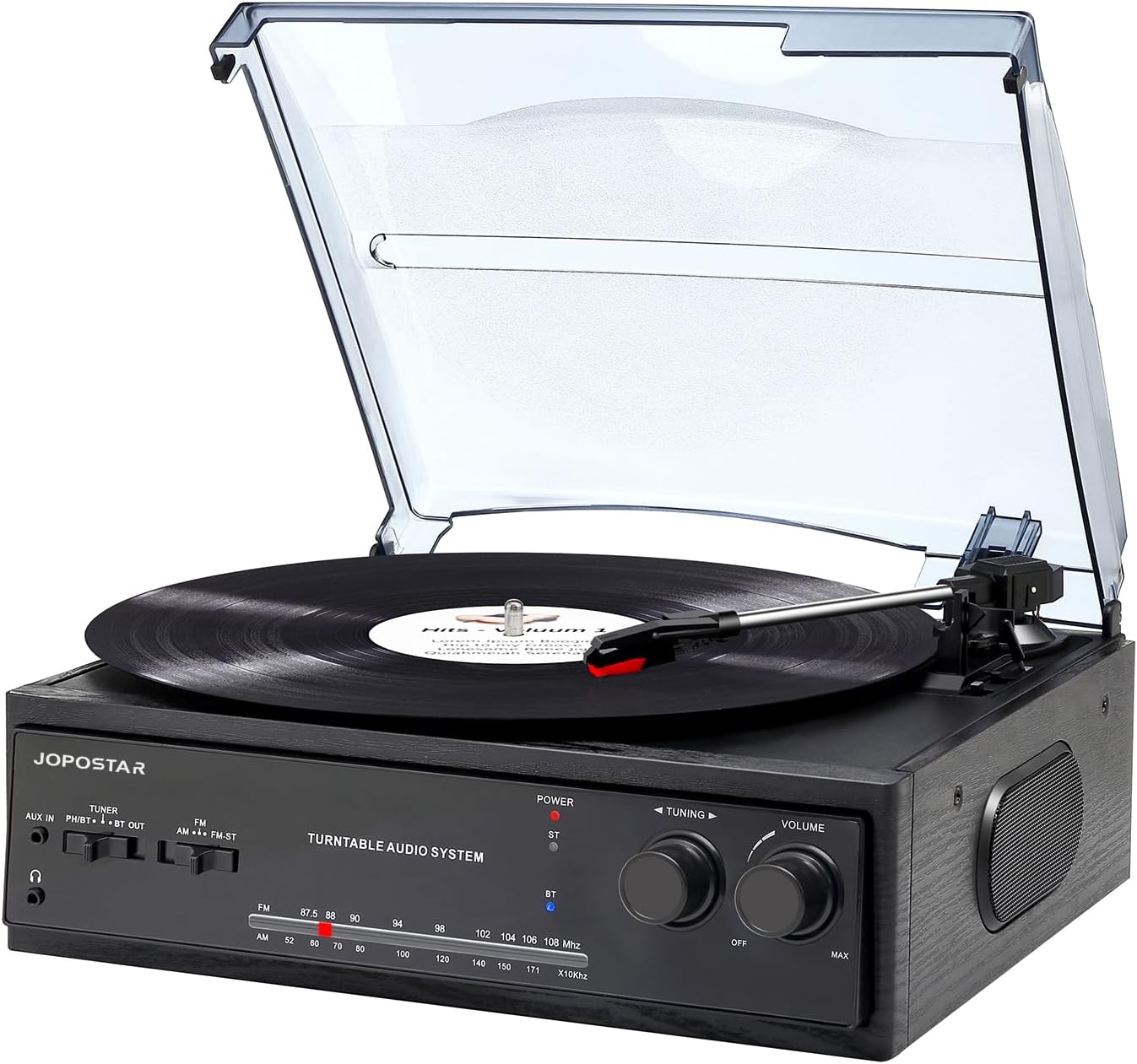 Amazon.com: JORLAI Vinyl Record Player, Dual Bluetooth Turntable for ...