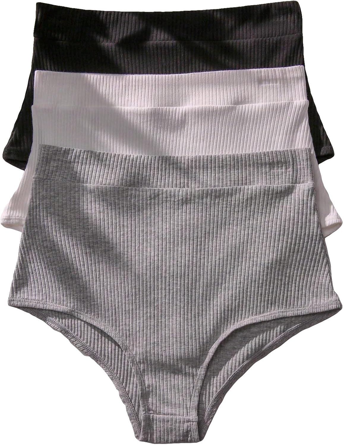 SOLY HUX Women's 3 Piece Panties High Waisted Ribbed Knit Underwear ...
